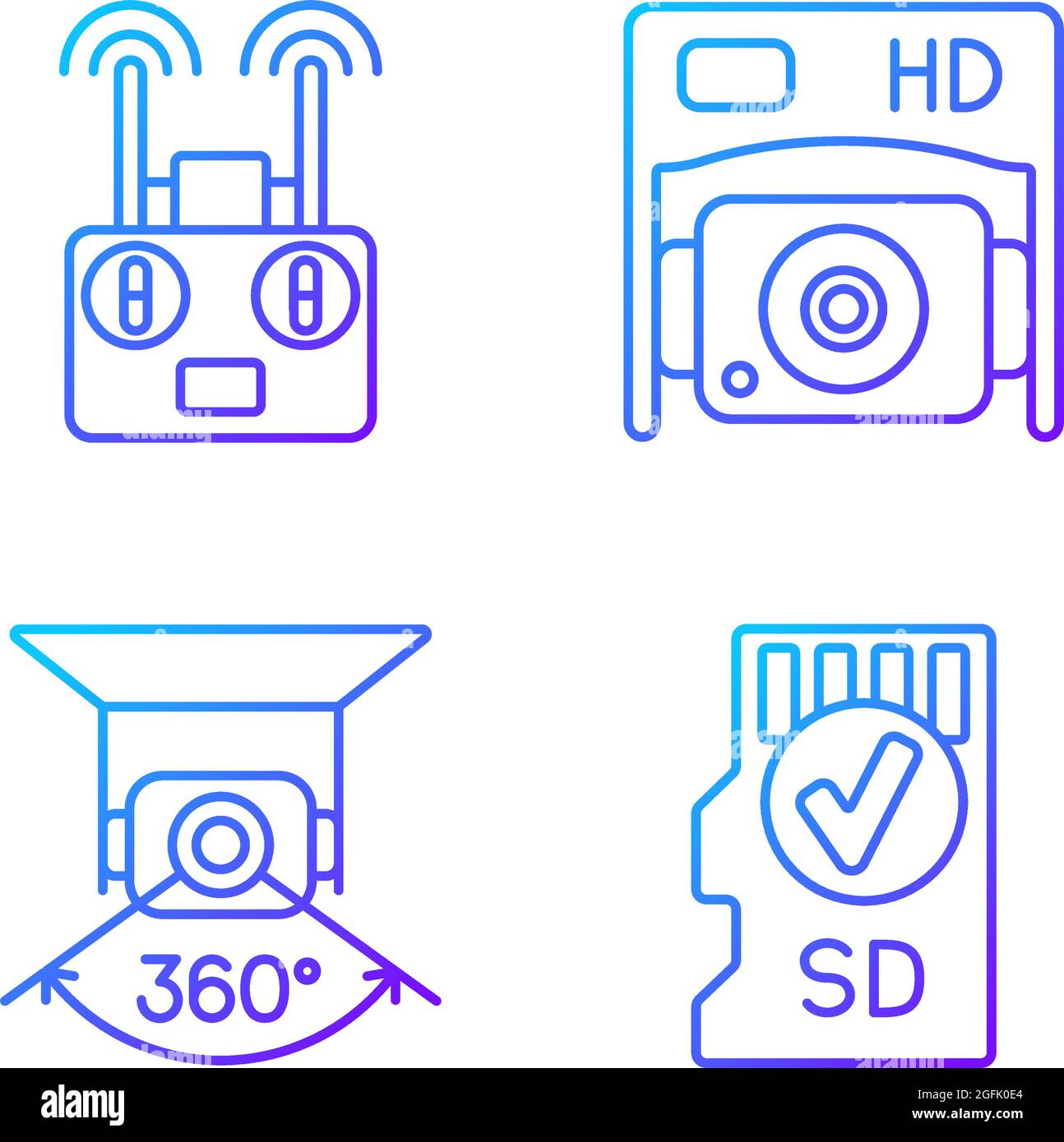 Effective drone use gradient linear vector manual label icons set Stock Vector Image & Art - Alamy