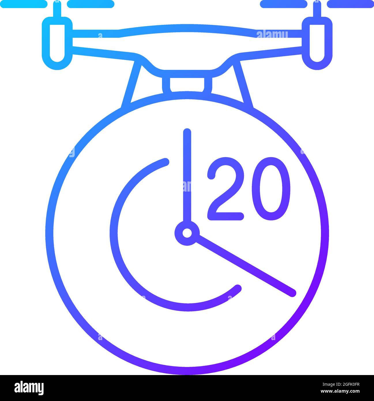 Maximum flight time gradient linear vector manual label icon Stock ...