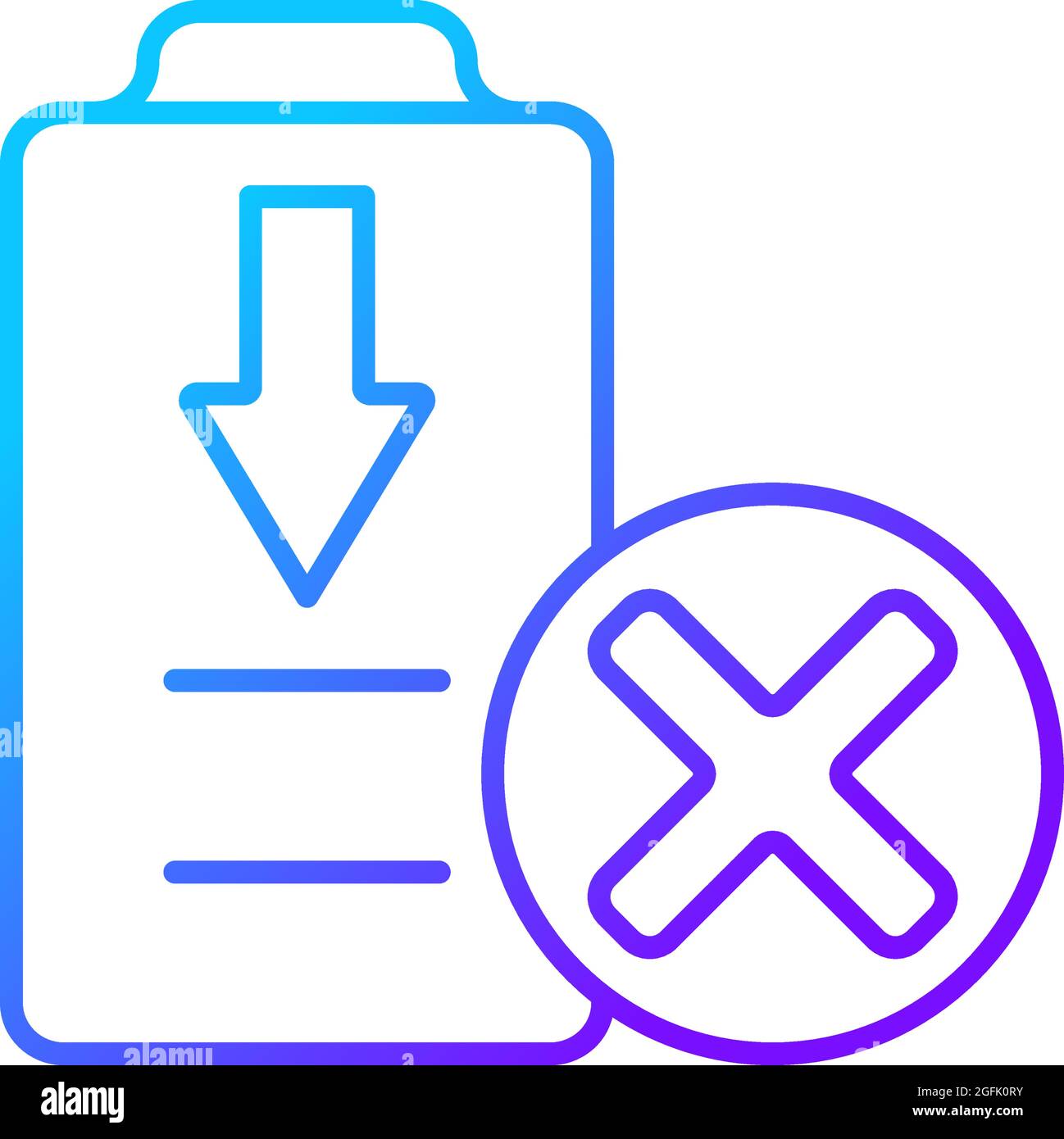 Dont fully drain batteries gradient linear vector manual label icon ...