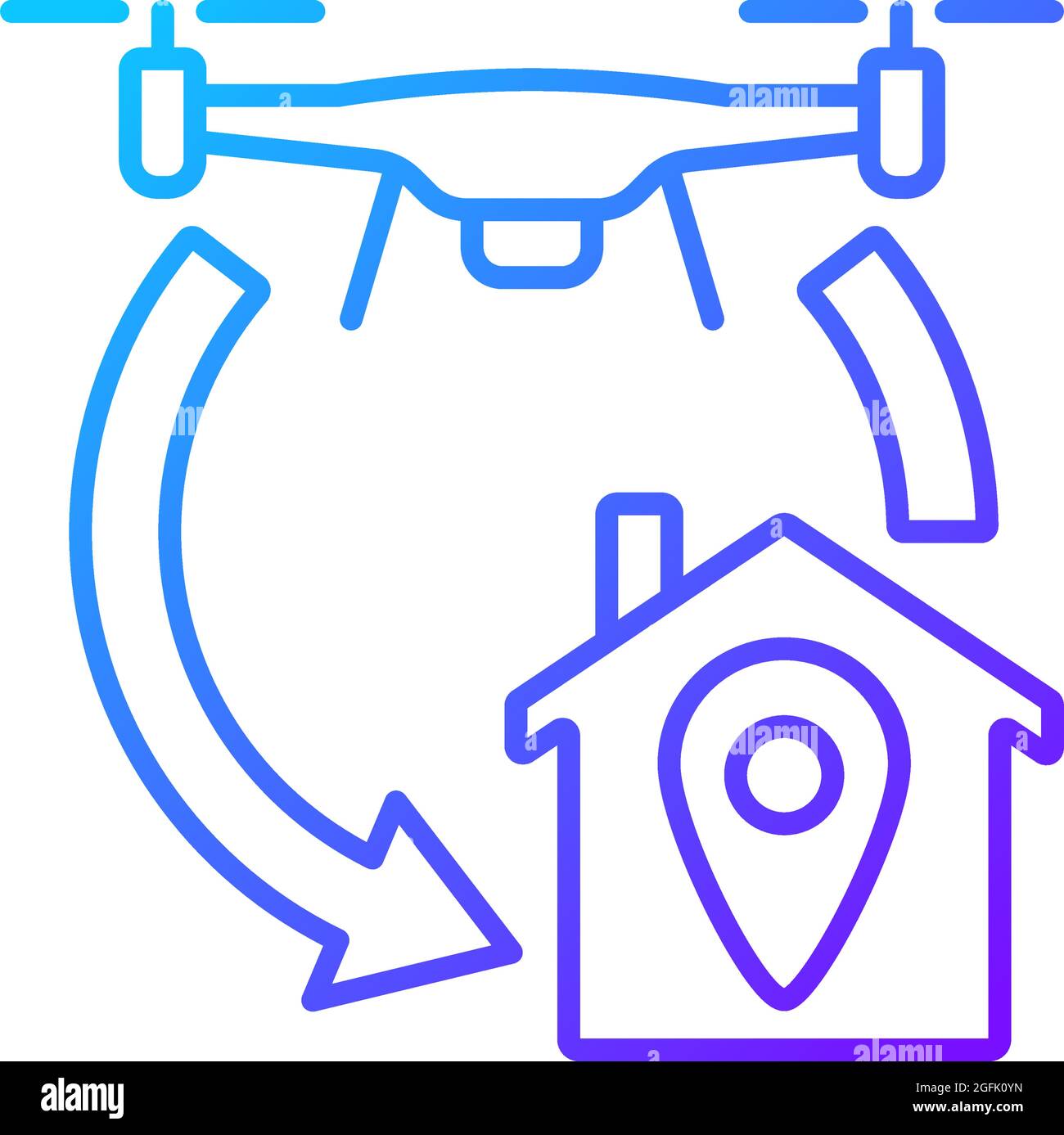 Return to home function gradient linear vector manual label icon Stock ...