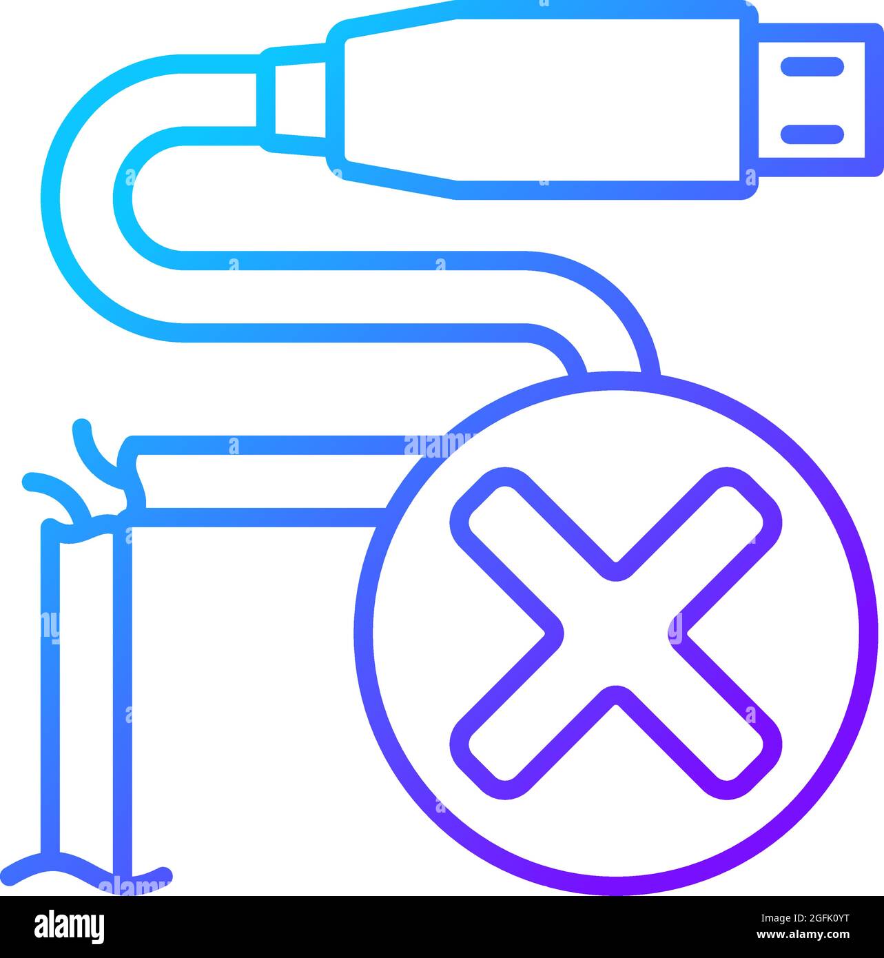 Dont use cracked cable gradient linear vector manual label icon Stock ...