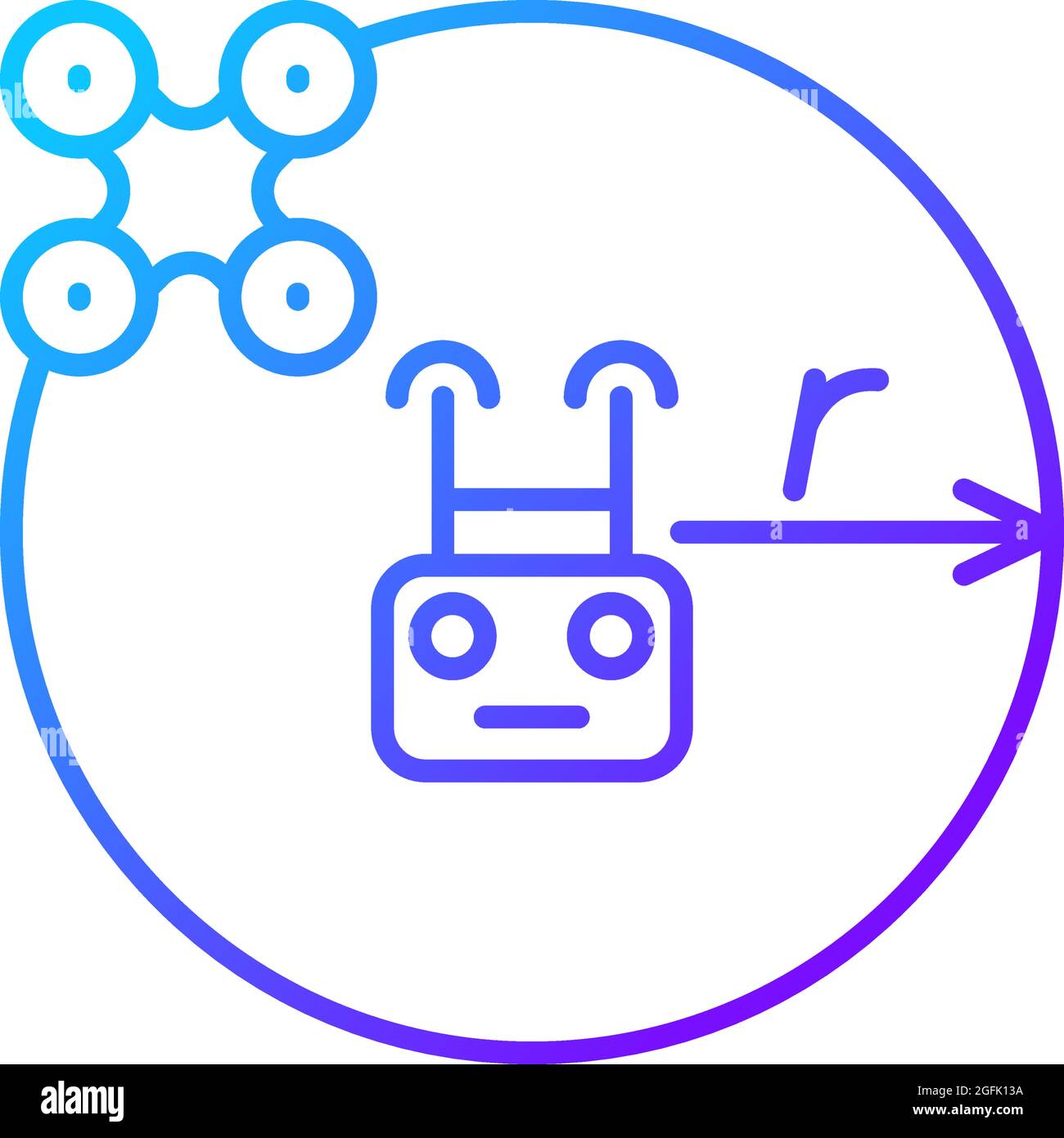 Control flight radius gradient linear vector manual label icon Stock Vector Image & Art - Alamy