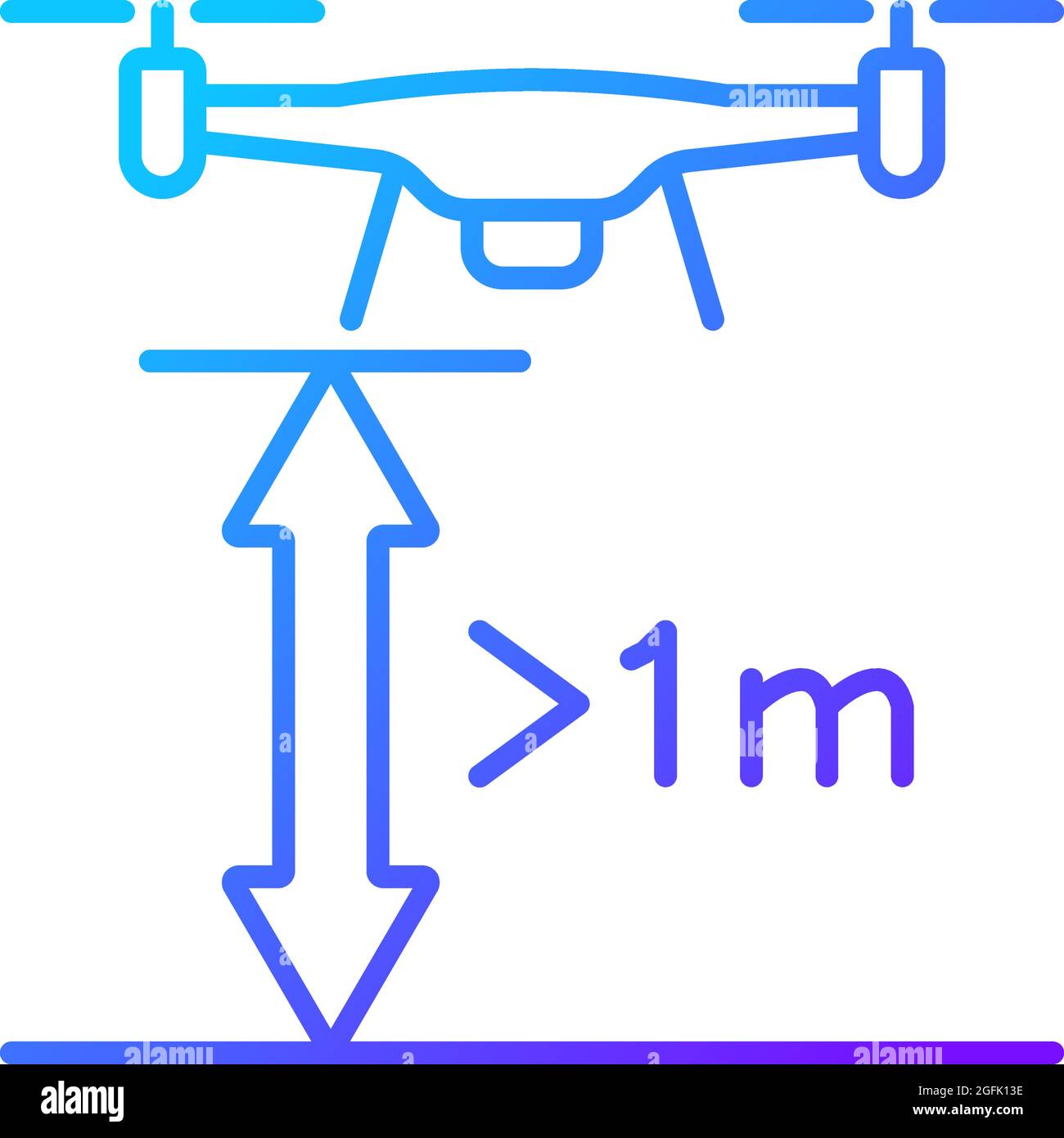 Minimum flight height gradient linear vector manual label icon Stock ...