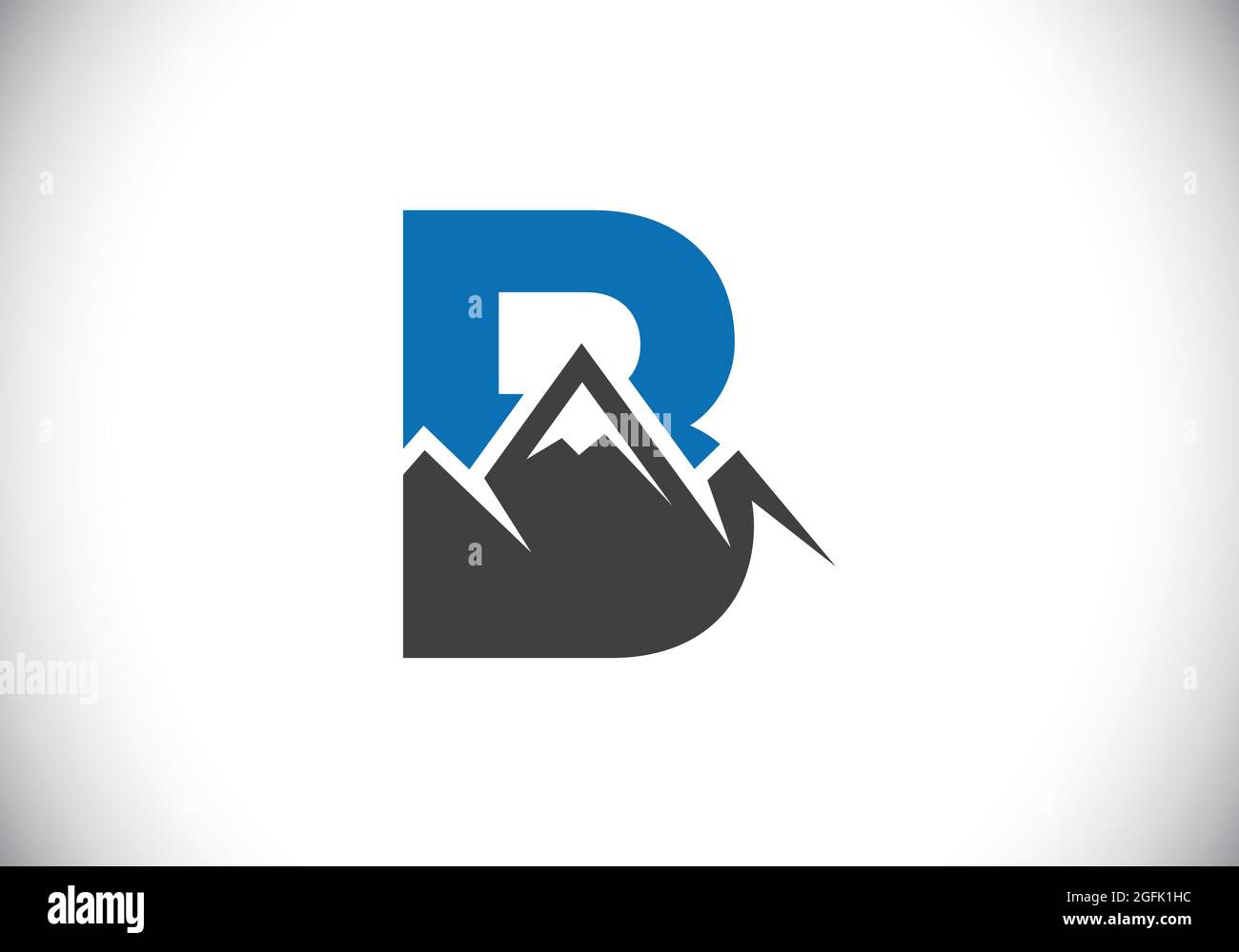 Initial B monogram alphabet with the mountain peak. Mountain Logo sign ...