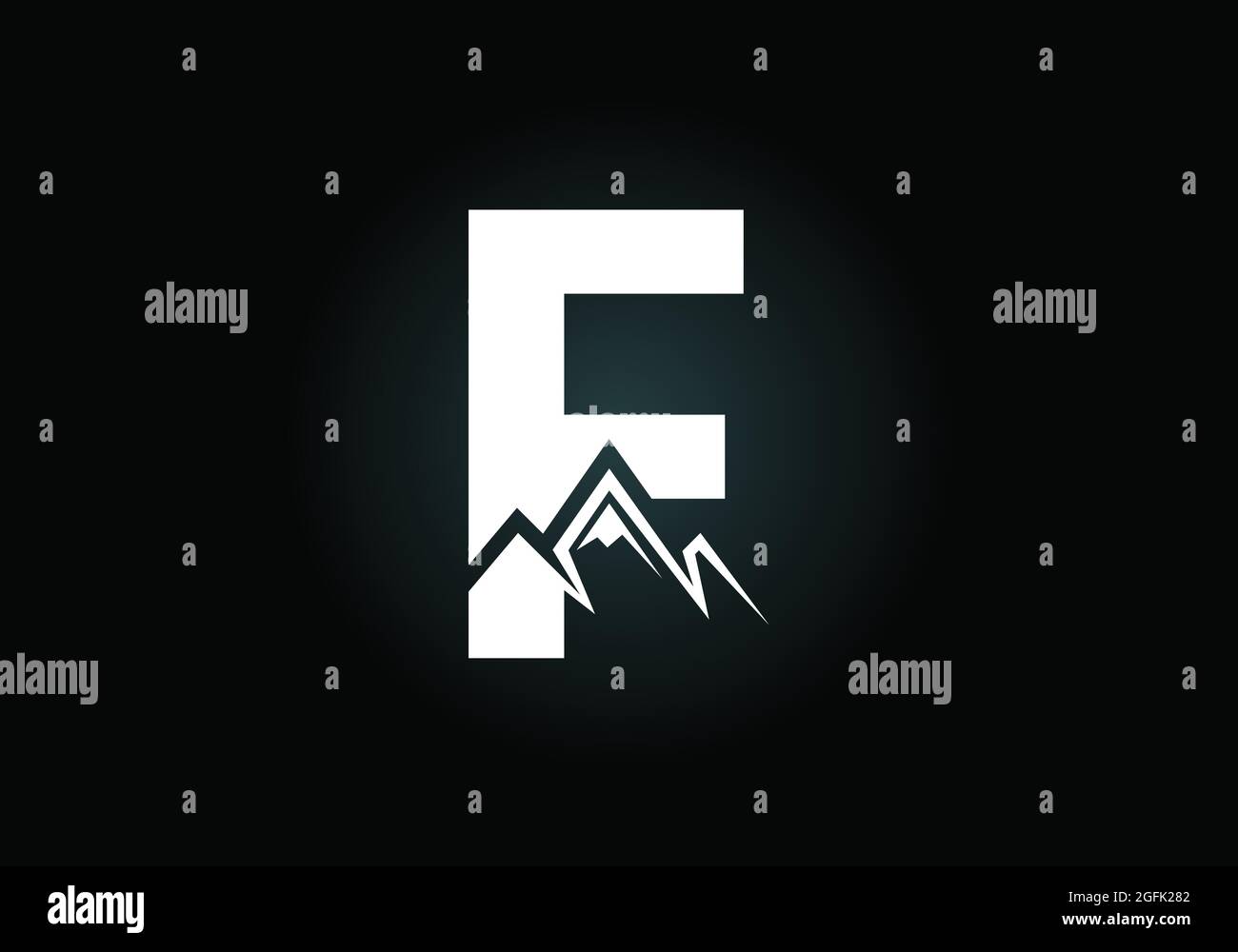 Initial F monogram alphabet with the mountain peak. Mountain Logo sign ...