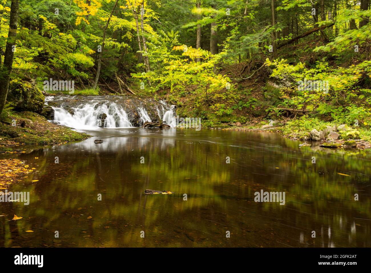 Greenstone Falls - A waterfall in the woods during autumn Stock Photo ...