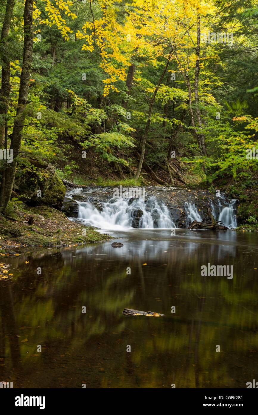 Greenstone Falls - A waterfall in the woods during autumn Stock Photo ...