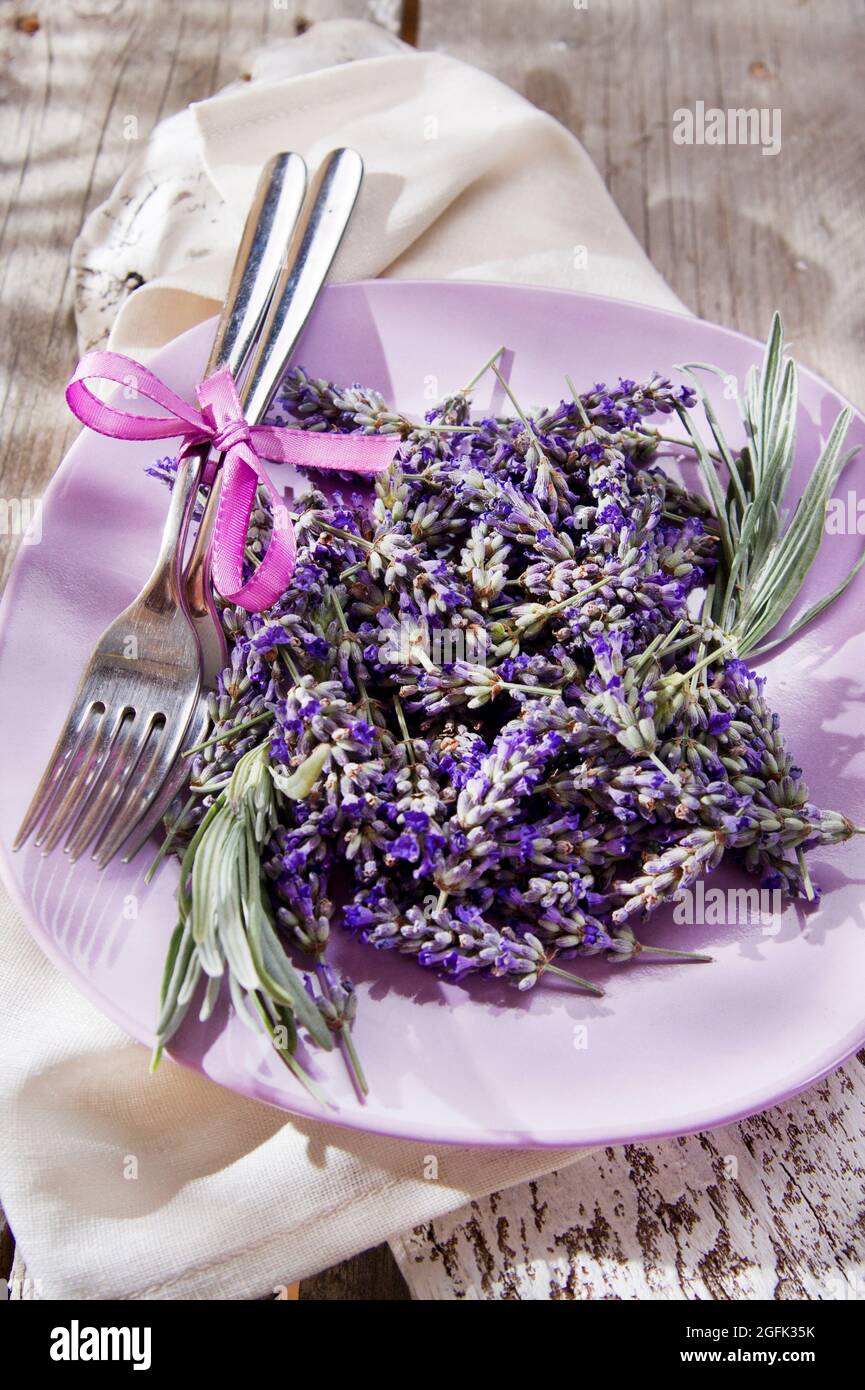 Summer presentation of lavender flower in spa area Stock Photo - Alamy