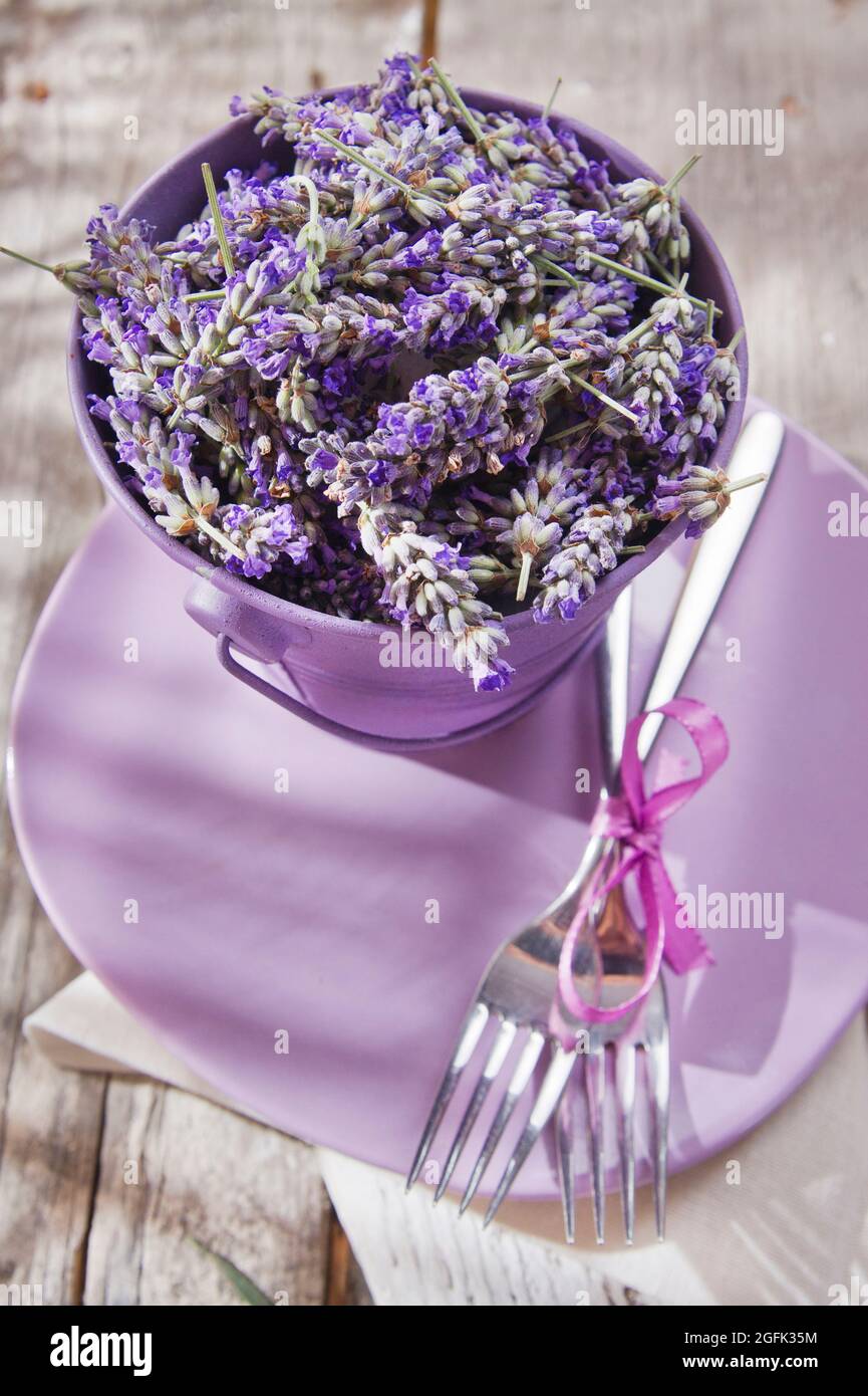 Summer presentation of lavender flower in spa area Stock Photo - Alamy