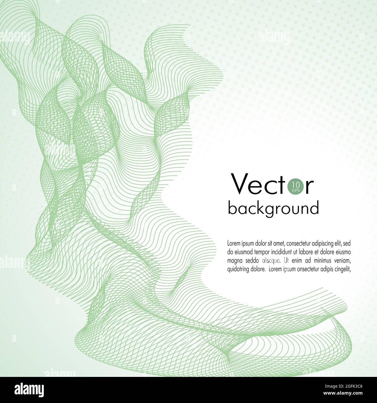 Soft green line art pattern. Abstract design, smooth gradient background. Transparent net ...