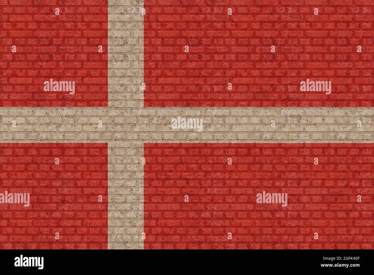 3D Flag of Denmark on a old brick wall background Stock Photo - Alamy