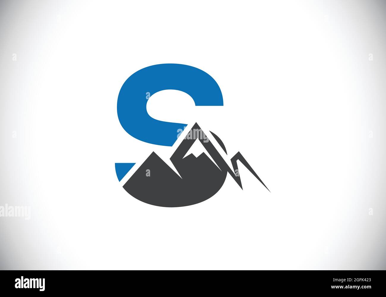 Initial S monogram alphabet with the mountain peak. Mountain Logo sign ...