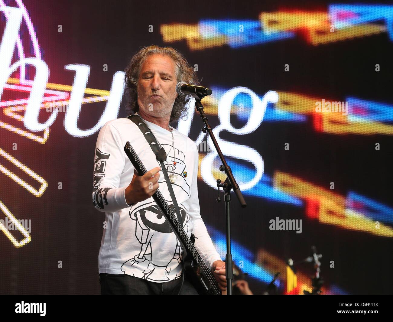 Nick Feldman from Wang Chung performed live on stage at the Rewind ...