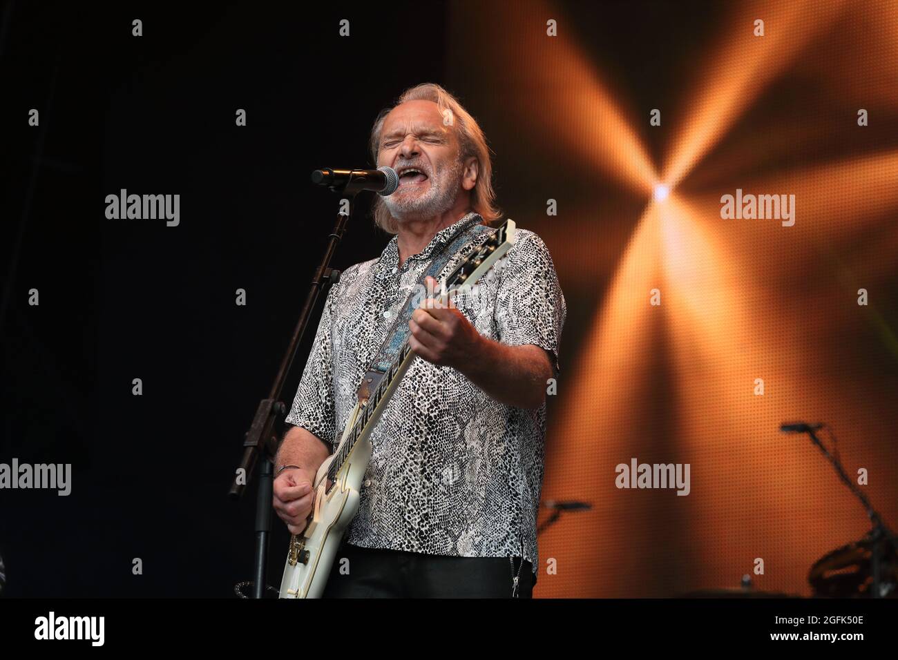 Jack Hues from Wang Chung performed live on stage at the Rewind South ...