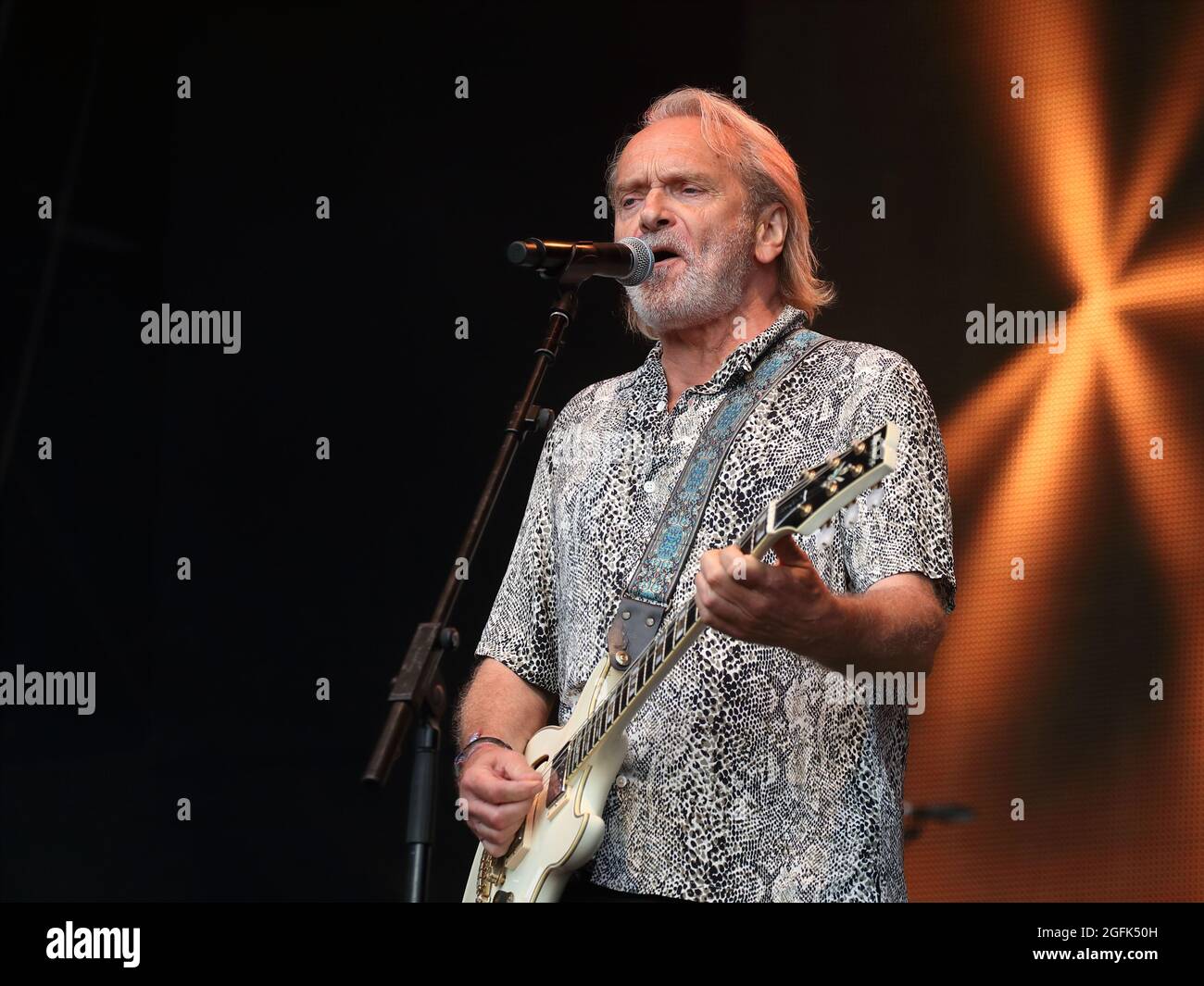 Jack Hues from Wang Chung performed live on stage at the Rewind South ...