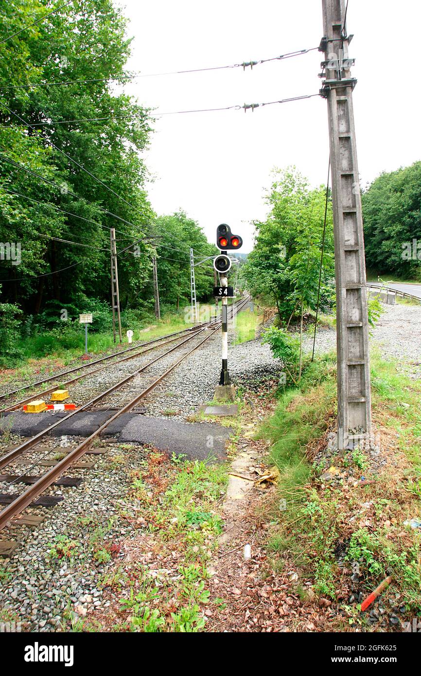 Tracks and trains in the Basque Country, Spain, Europe Stock Photo - Alamy
