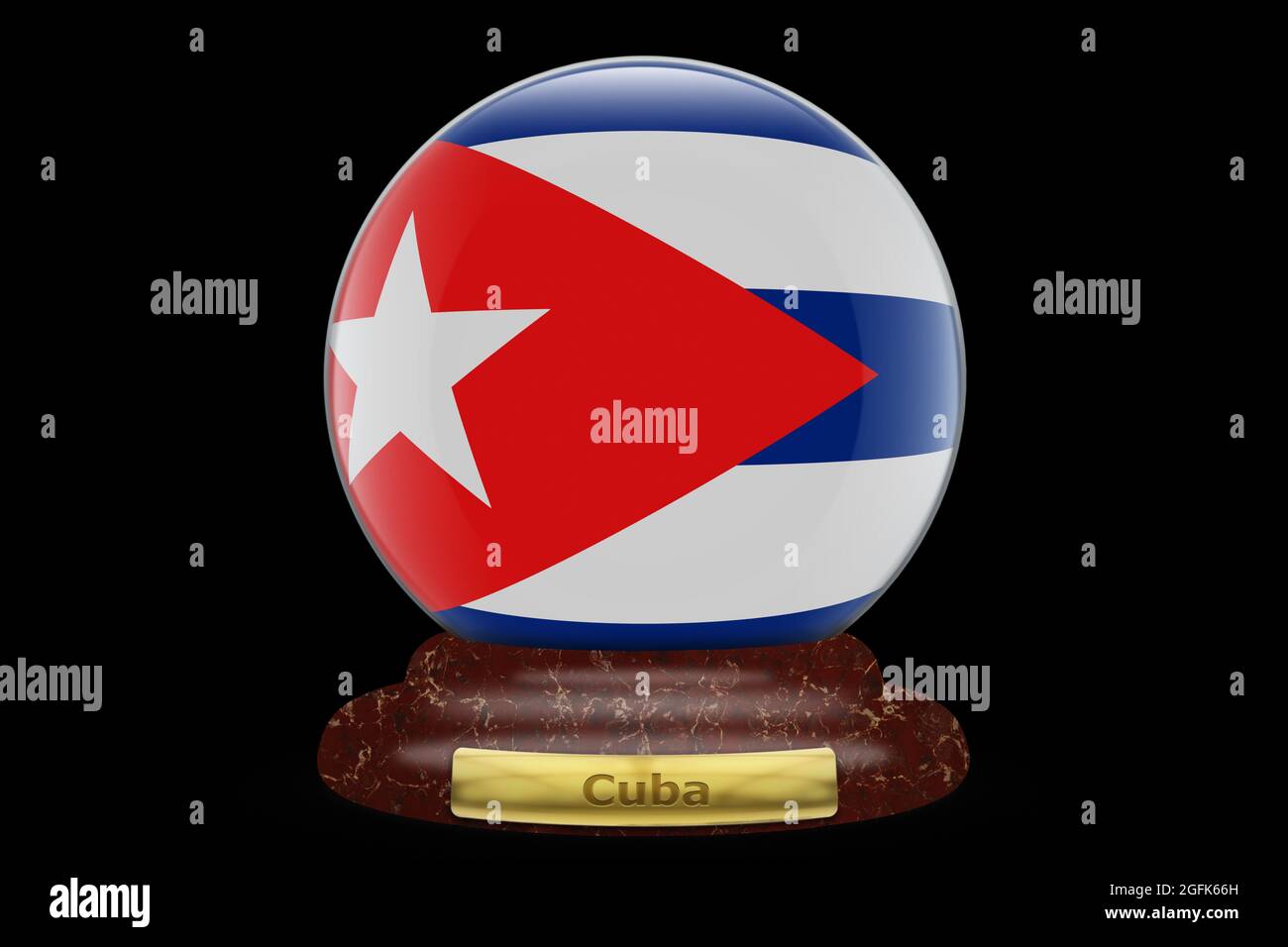 3D Flag of Cuba on a snow globe background Stock Photo - Alamy