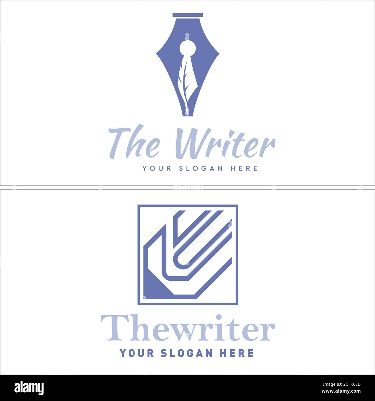 Writer creator blogger business with pen icon logo design Stock Vector ...