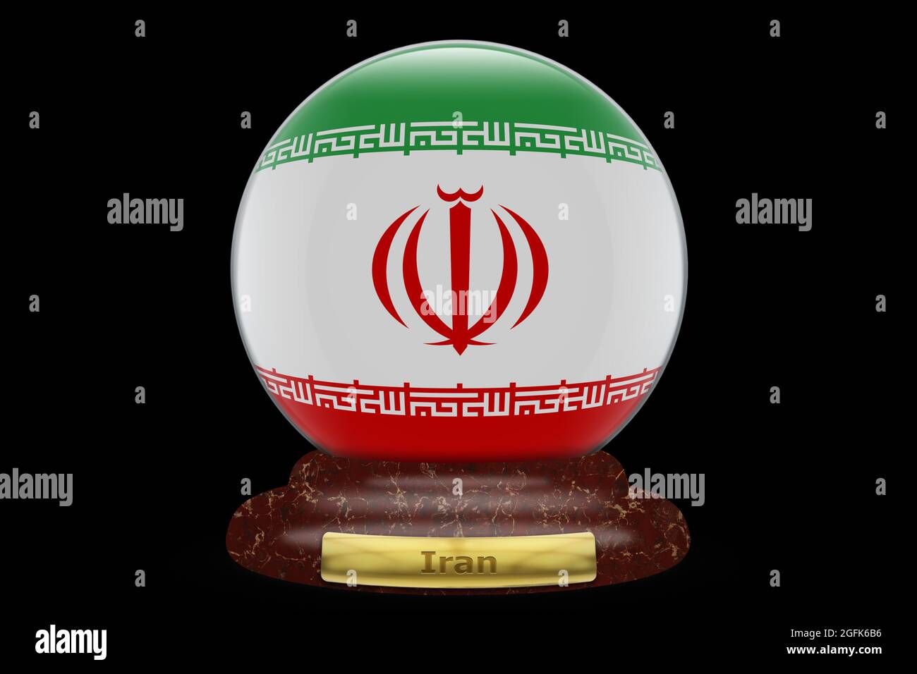 3D Flag of Iran on a snow globe background Stock Photo - Alamy