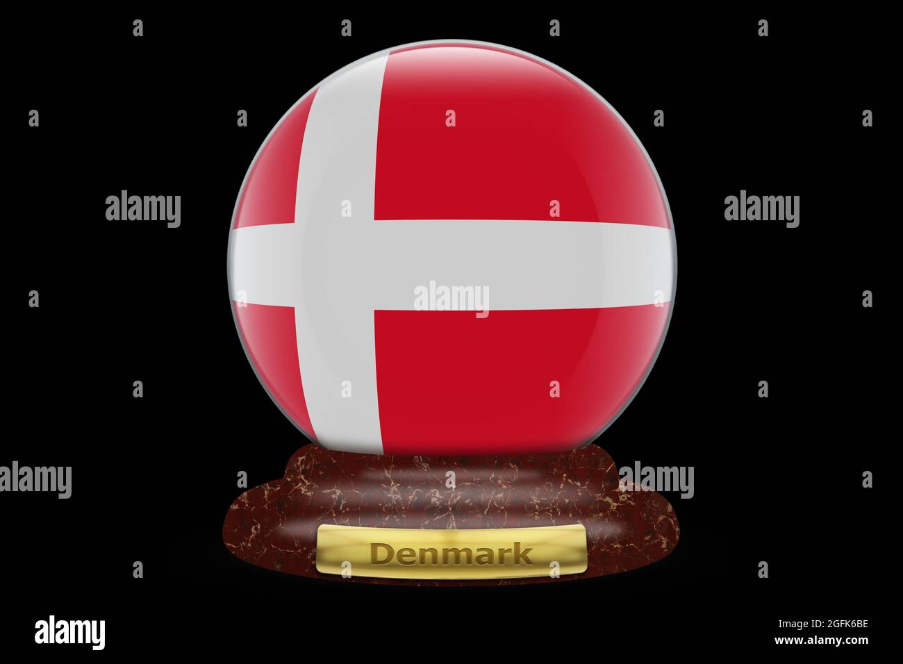 3D Flag of Denmark on a snow globe background Stock Photo - Alamy