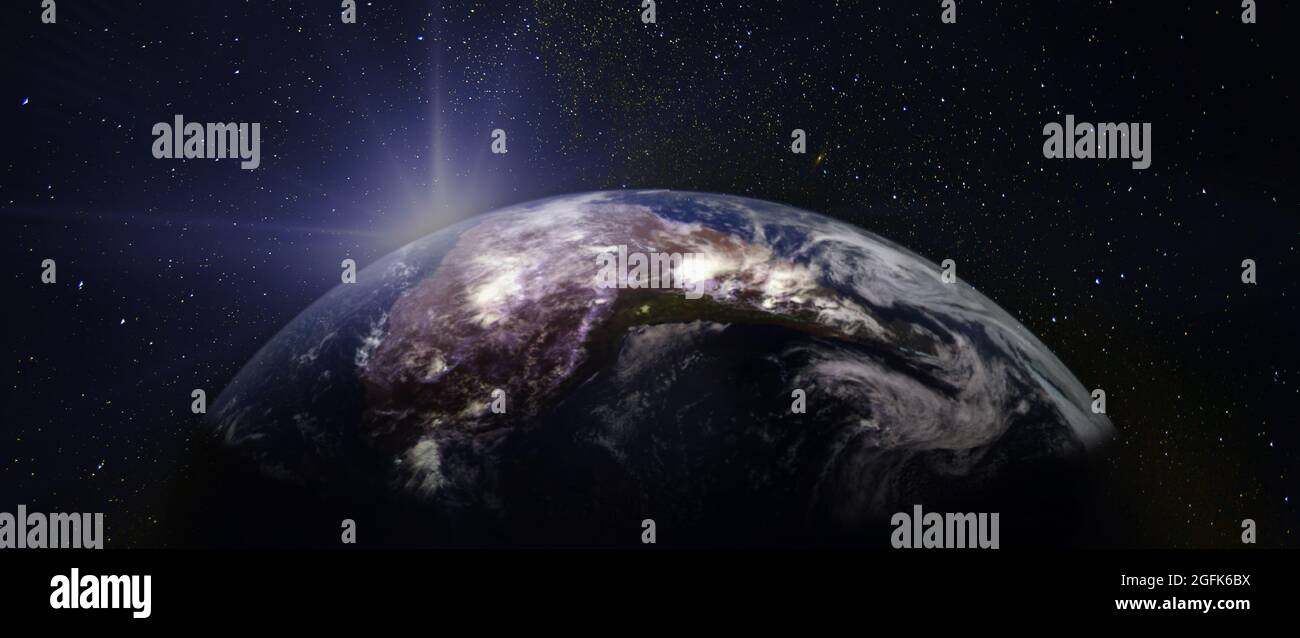 Planet Earth and sunrise beams. Elements of this image furnished by ...