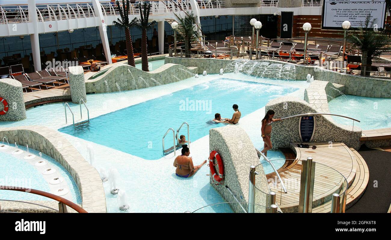 People having fun on the deck of a cruise ship Stock Photo - Alamy