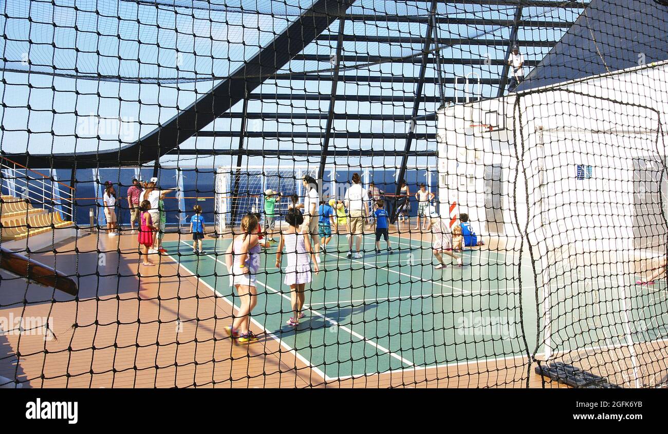People having fun on the deck of a cruise ship Stock Photo - Alamy