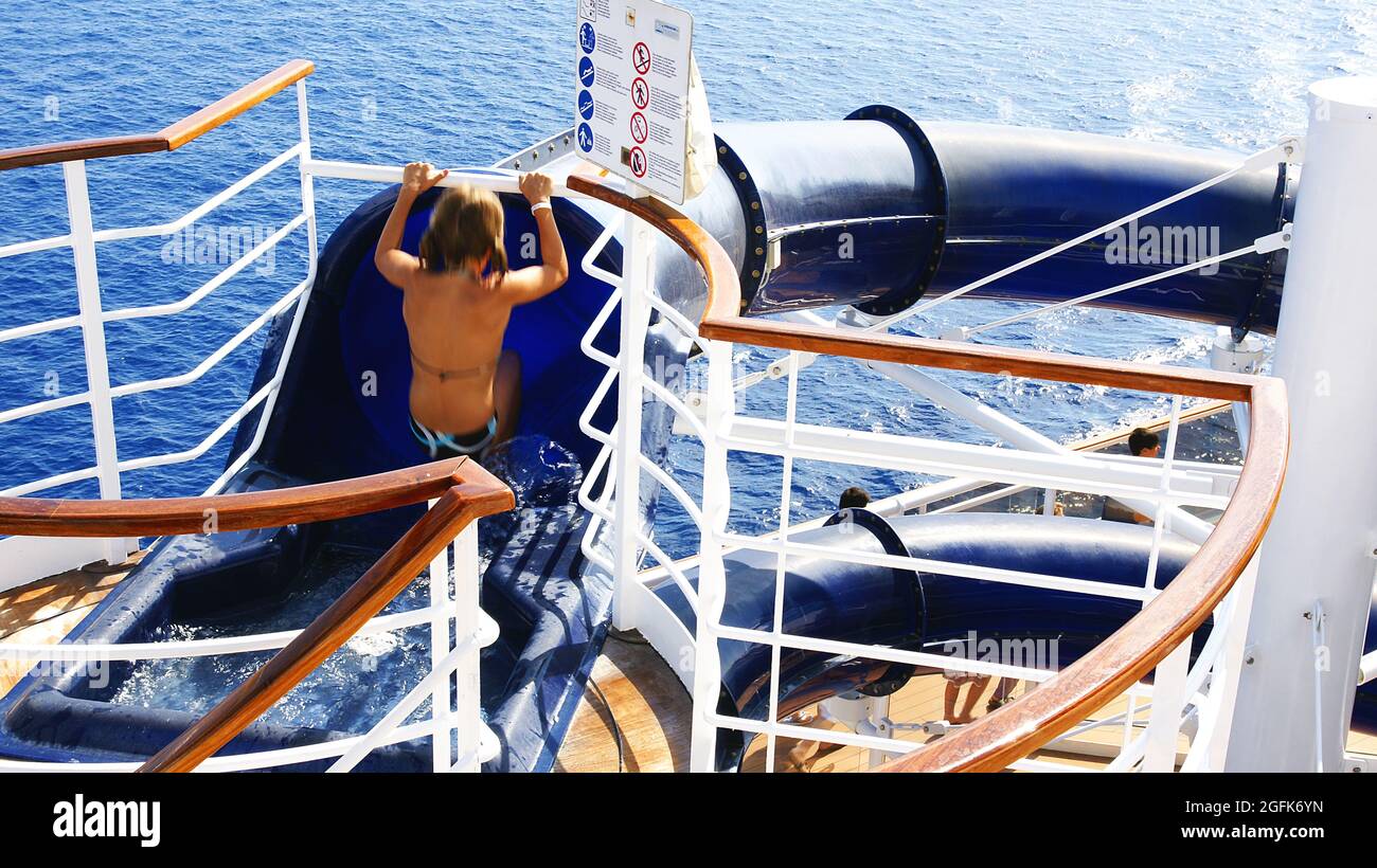 People having fun on the deck of a cruise ship Stock Photo - Alamy