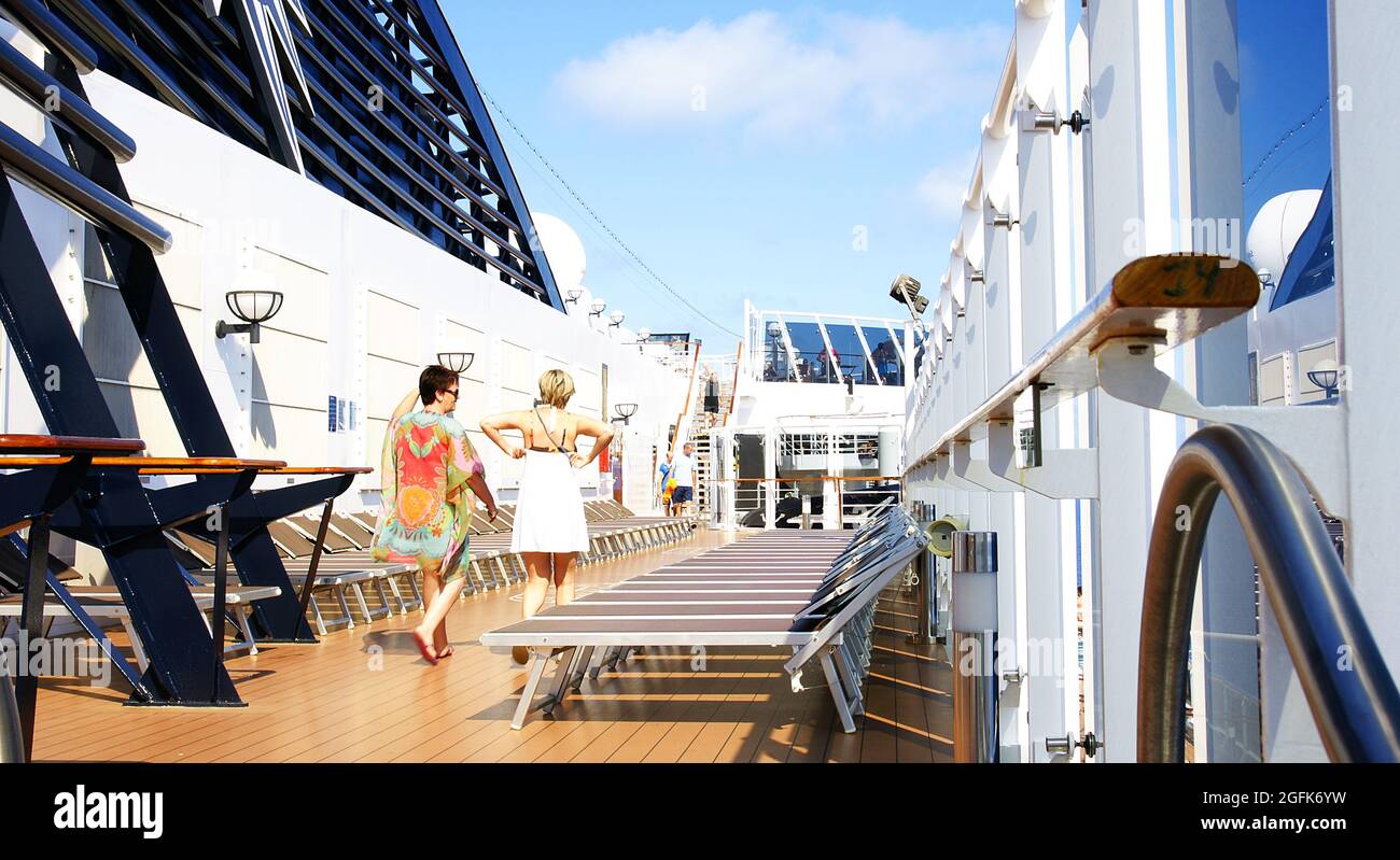 People having fun on the deck of a cruise ship Stock Photo - Alamy