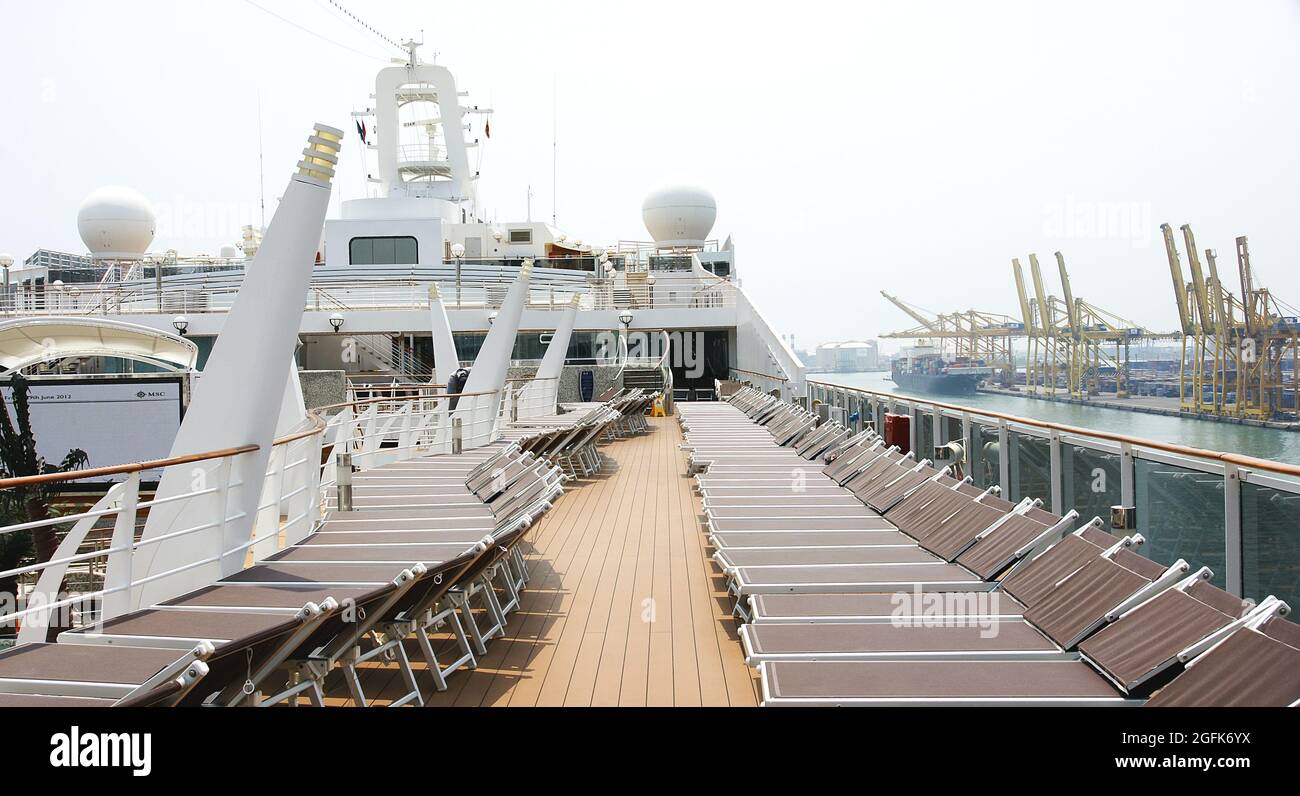 People having fun on the deck of a cruise ship Stock Photo - Alamy