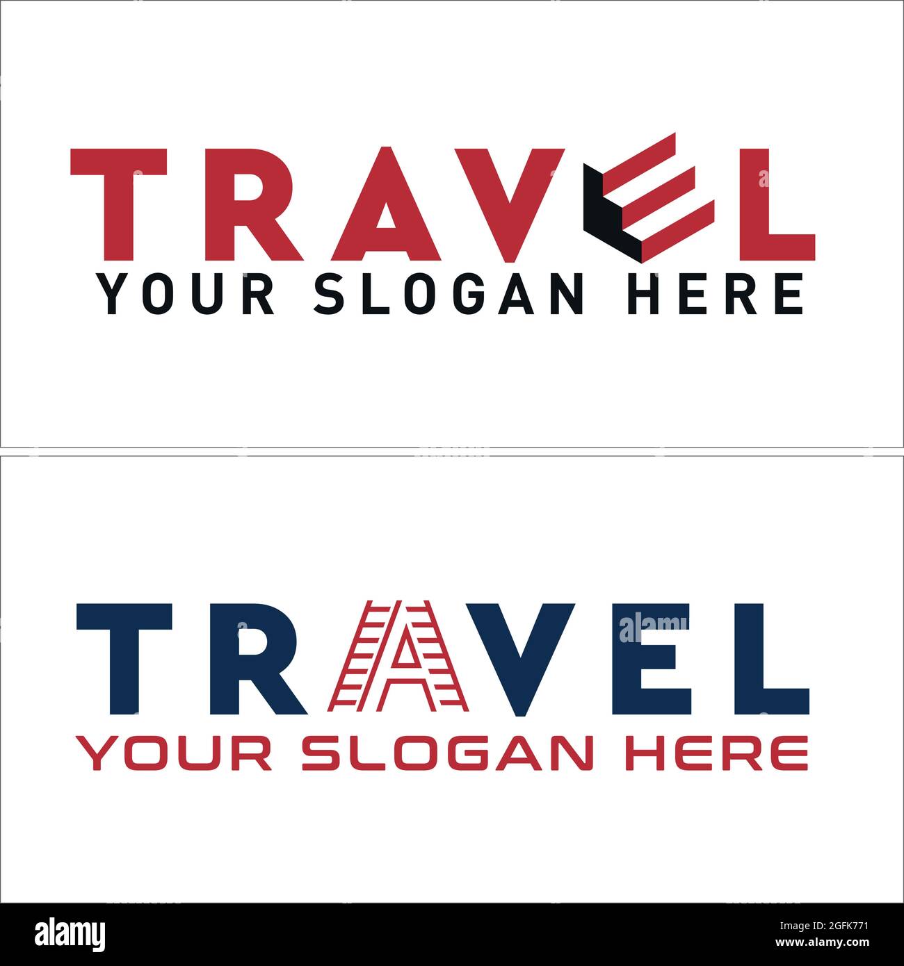 Travel business lettering icon combination logo design Stock Vector ...