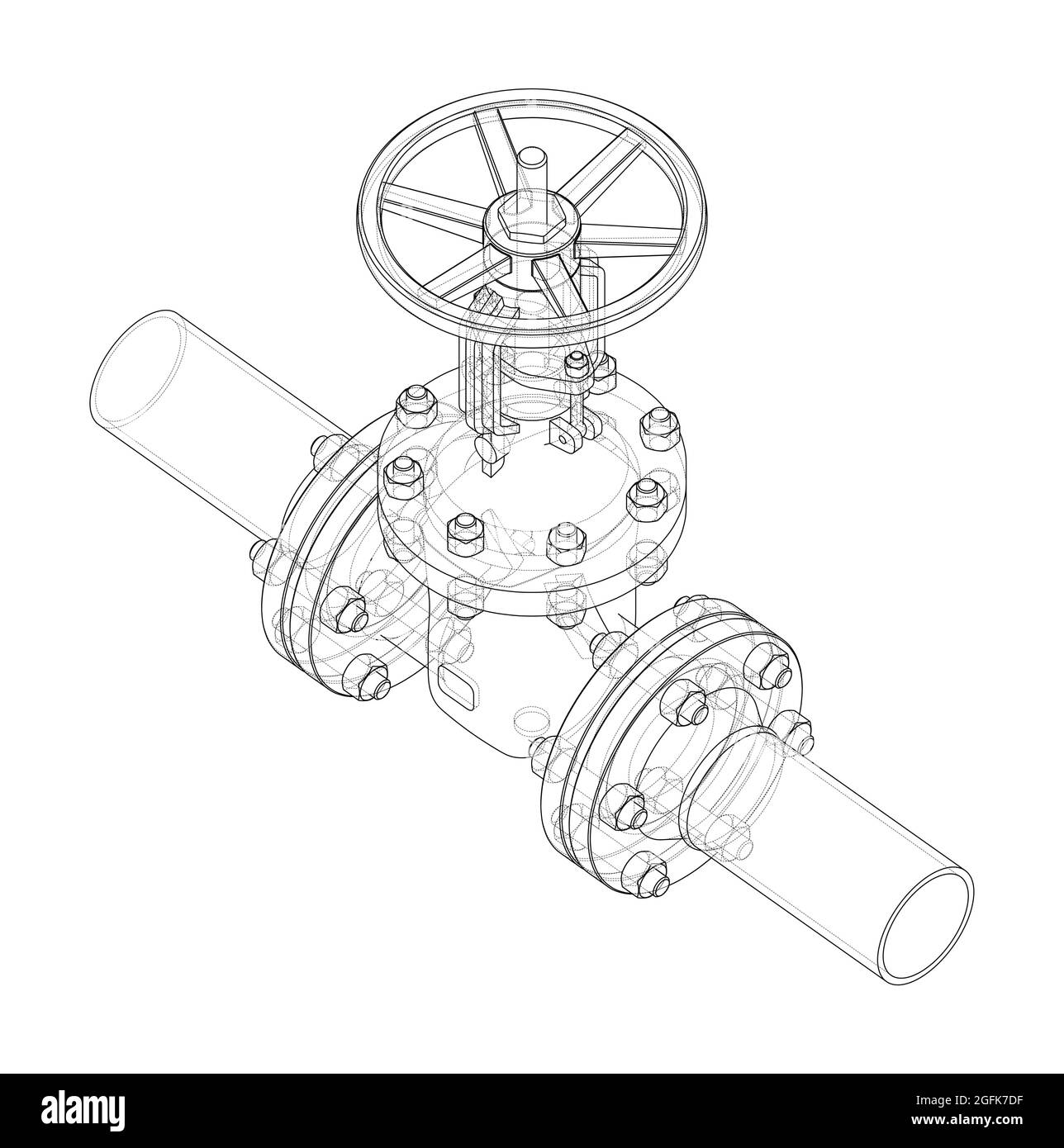 Industrial valve. Vector rendering of 3d Stock Vector Image & Art - Alamy