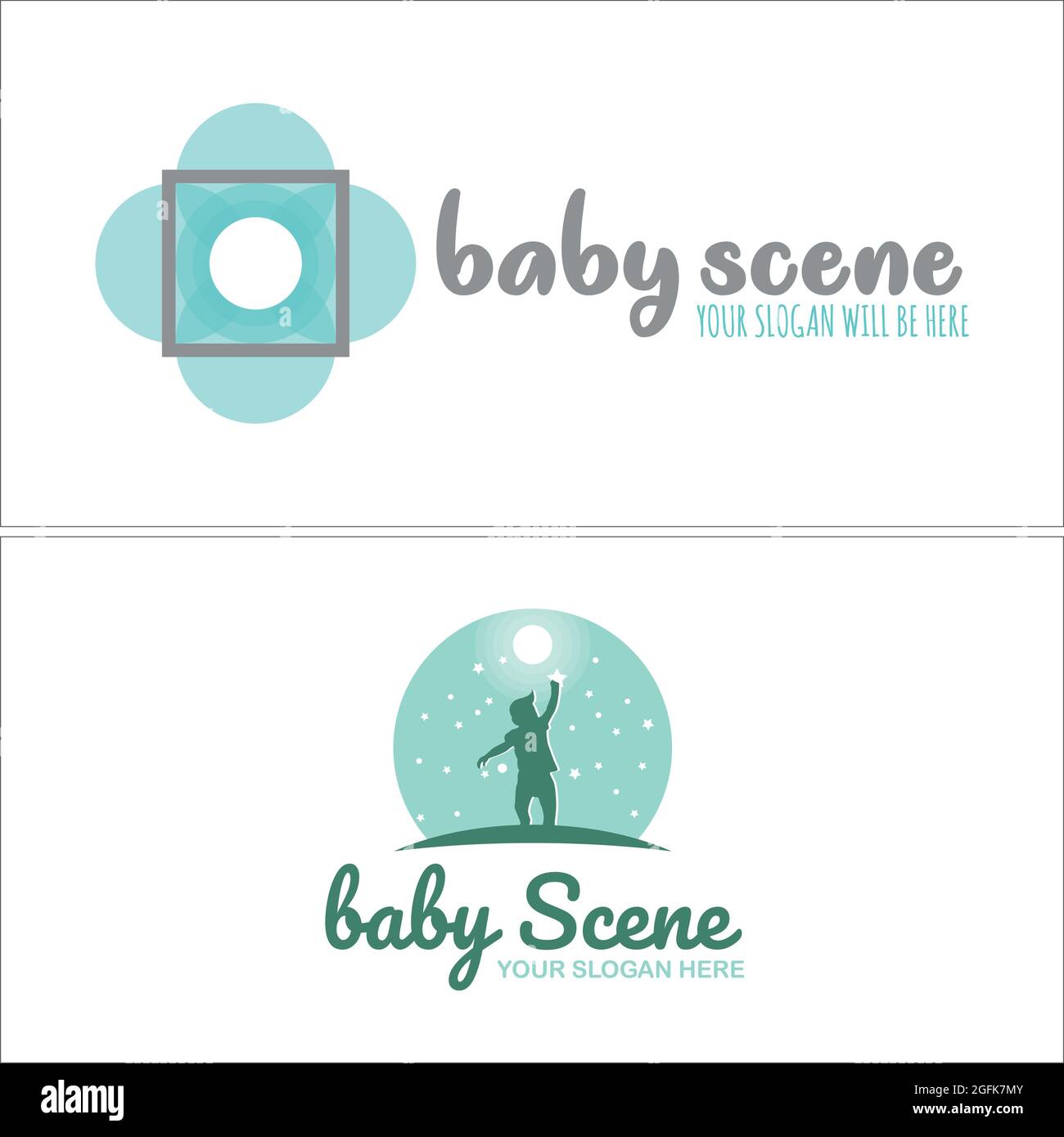 Arts vector with moon star kids boy logo design Stock Vector Image ...