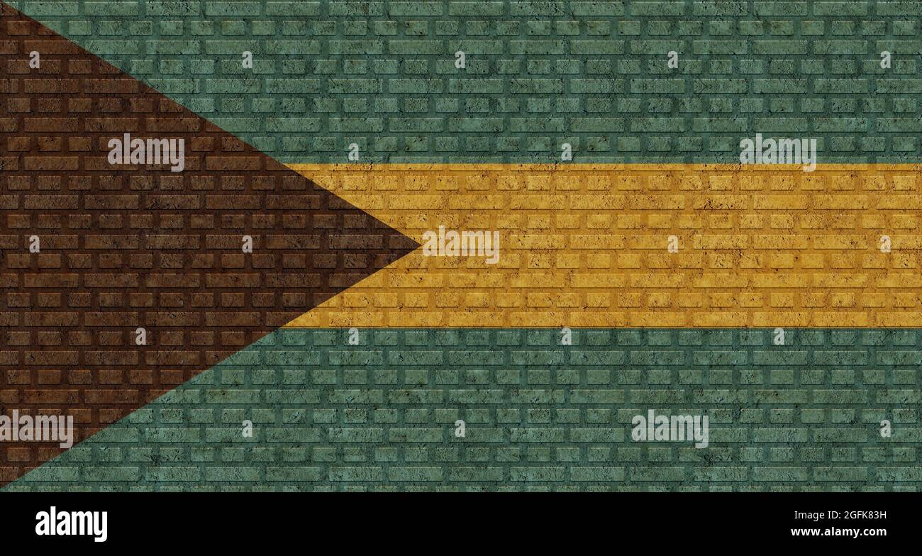 3D Flag of Bahamas on a old brick wall background Stock Photo - Alamy