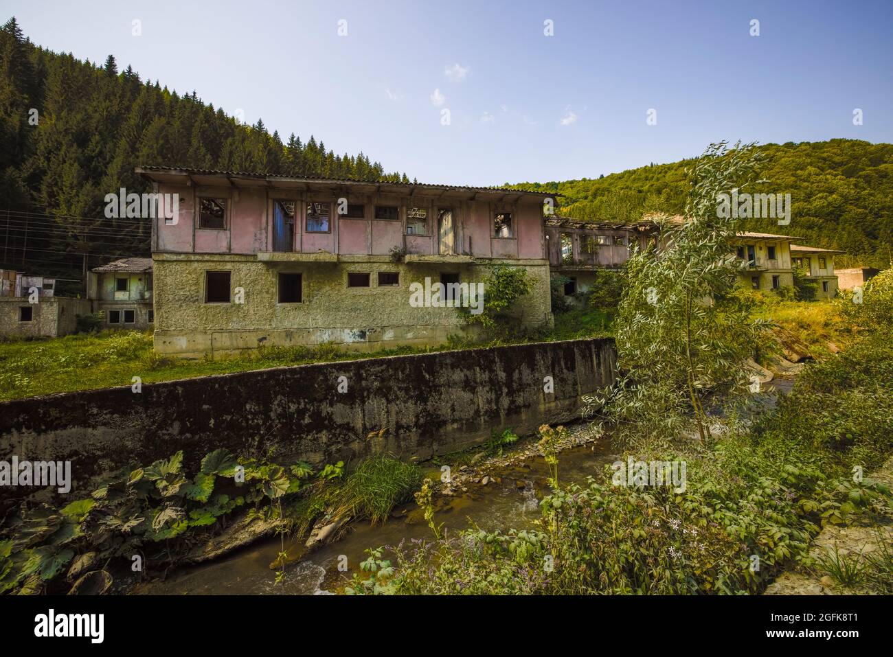 homes used by miners, abandoned, somewhere in Romania Stock Photo - Alamy