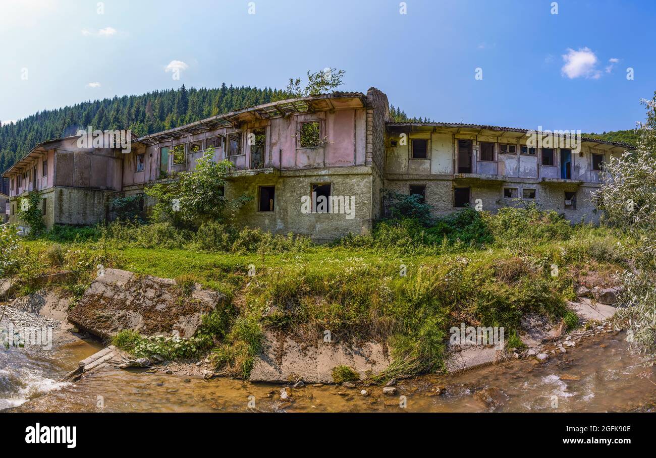 homes used by miners, abandoned, somewhere in Romania Stock Photo - Alamy