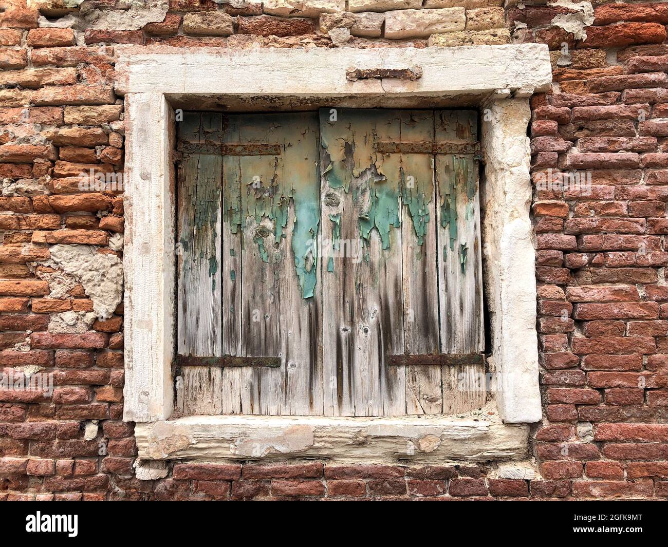 closed window blinds of an old brick house Stock Photo - Alamy