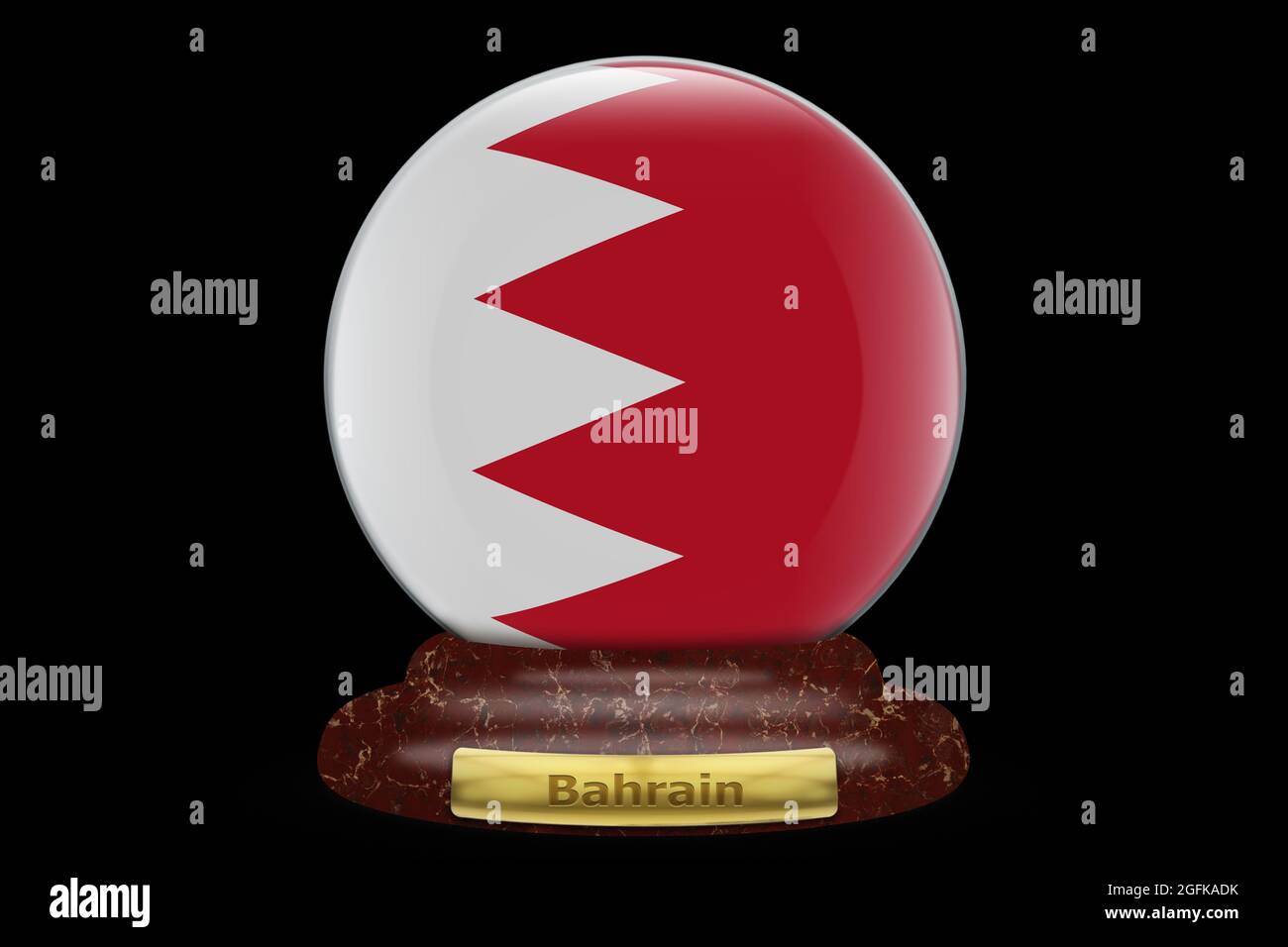 3D Flag of Bahrain on a snow globe background Stock Photo - Alamy