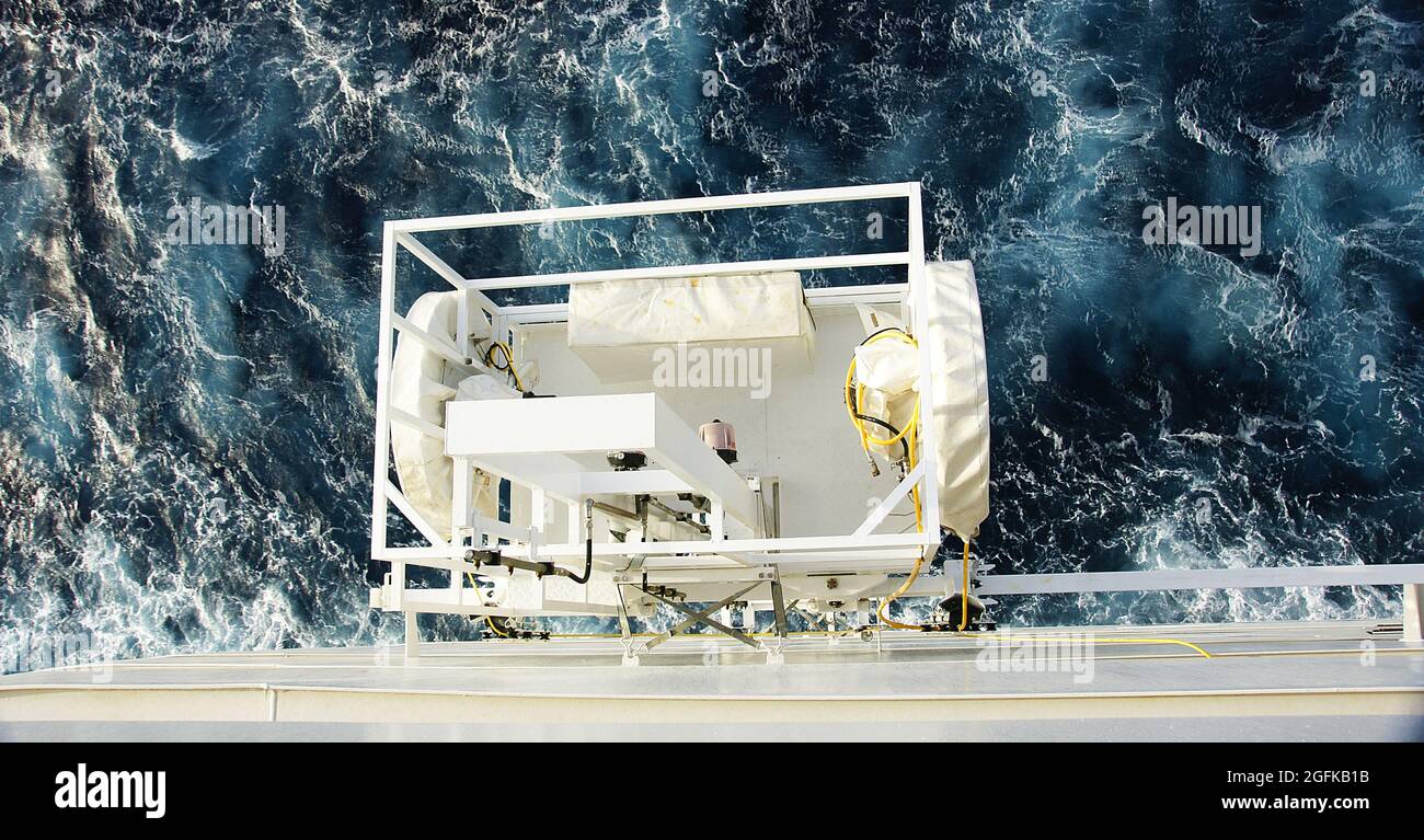 Cleaning platform of an ocean liner Stock Photo - Alamy