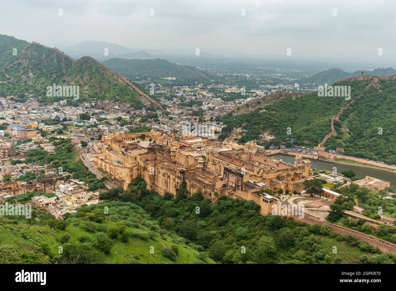 Aerial view amber fort jaipur hi-res stock photography and images - Alamy