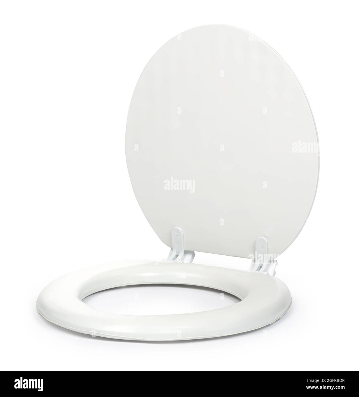 White toilet seat isolated on white background Stock Photo - Alamy