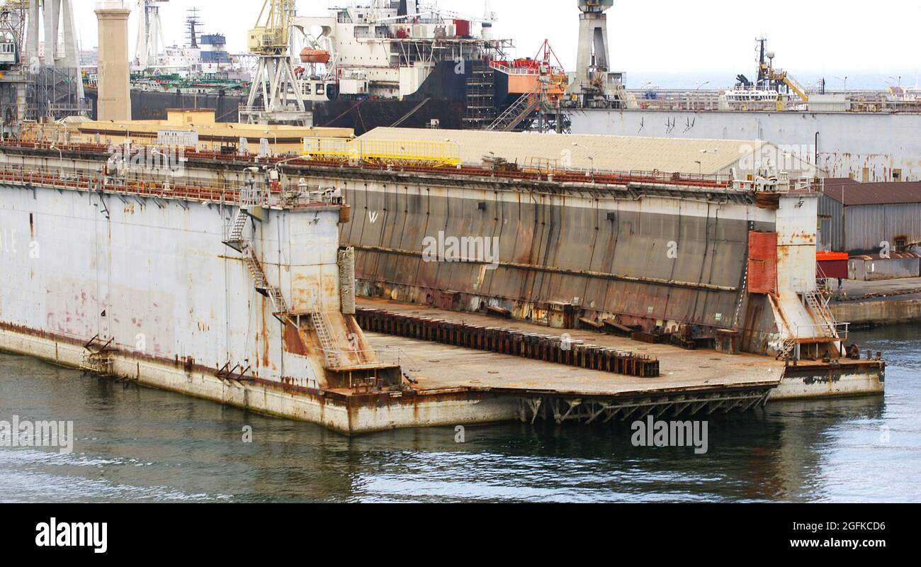 Floating shipyards in the port of Palermo, Italy, Europe Stock Photo ...