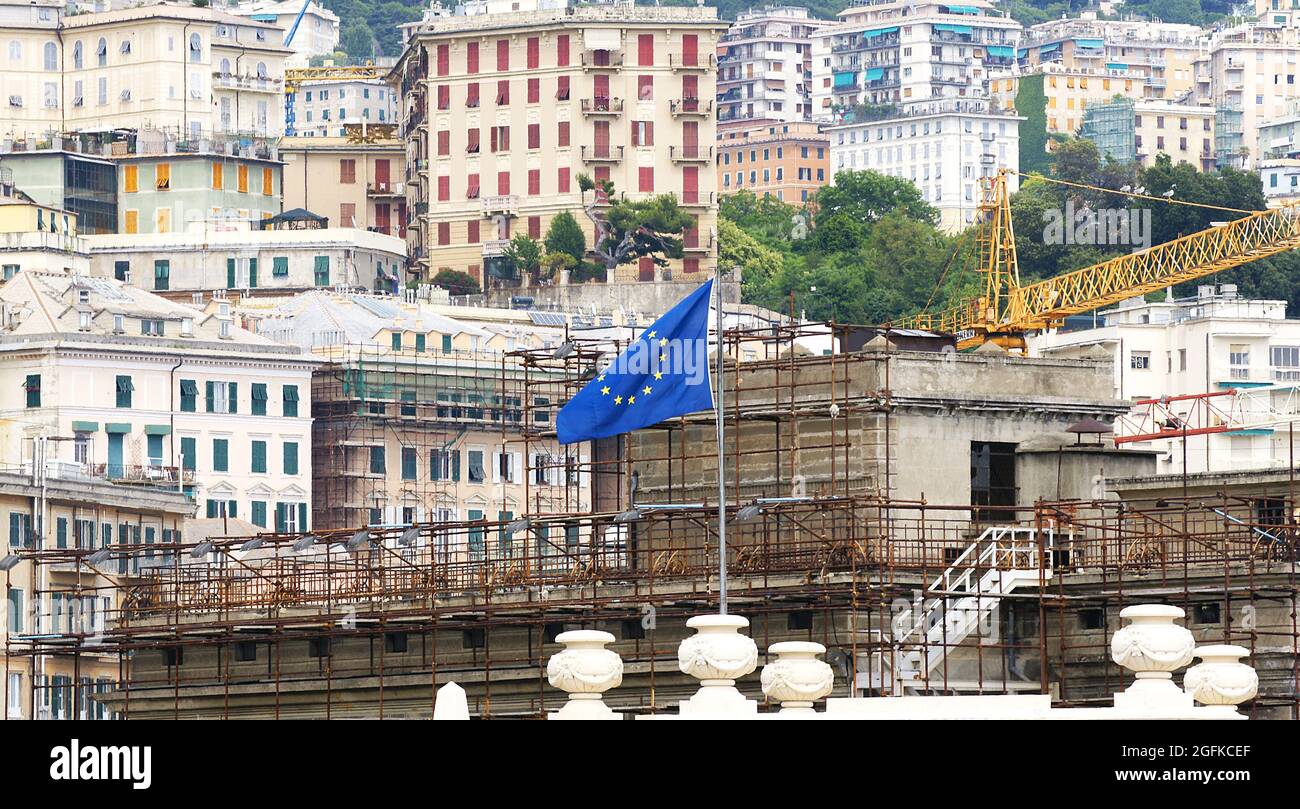Building facades in Genova, Italy, Europe Stock Photo - Alamy
