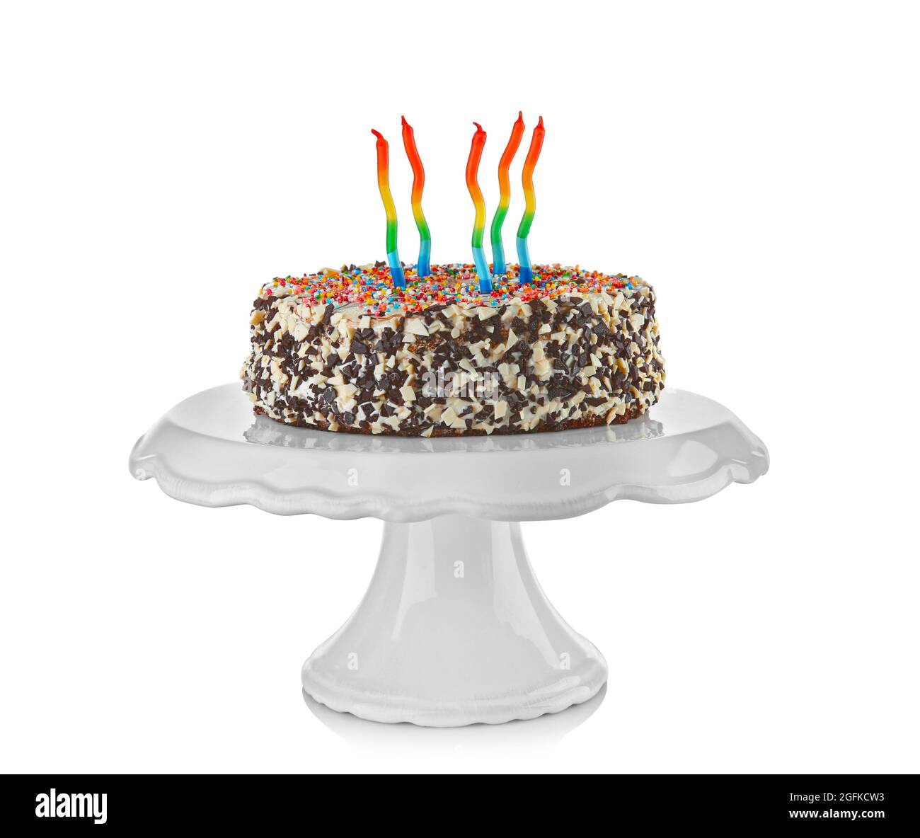 Birthday cake on light background Stock Photo - Alamy