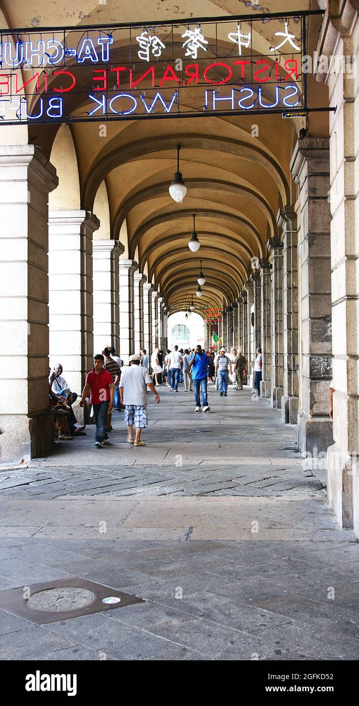 Arch architecture on a street in Genova, Italy, Europe Stock Photo - Alamy