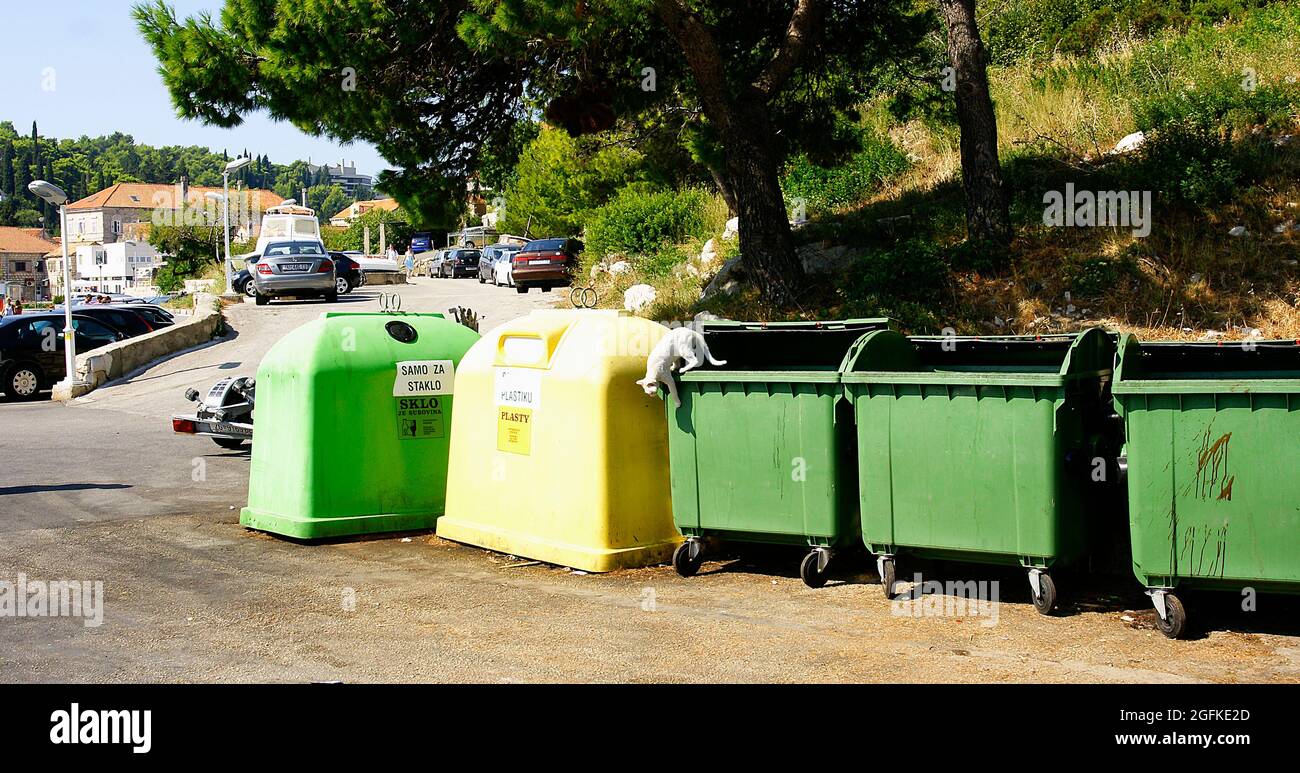 Garbage containers in Cavtat, Croatia, Europe Stock Photo - Alamy