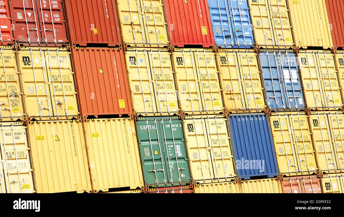 Container mosaic for backgrounds and textures Stock Photo - Alamy