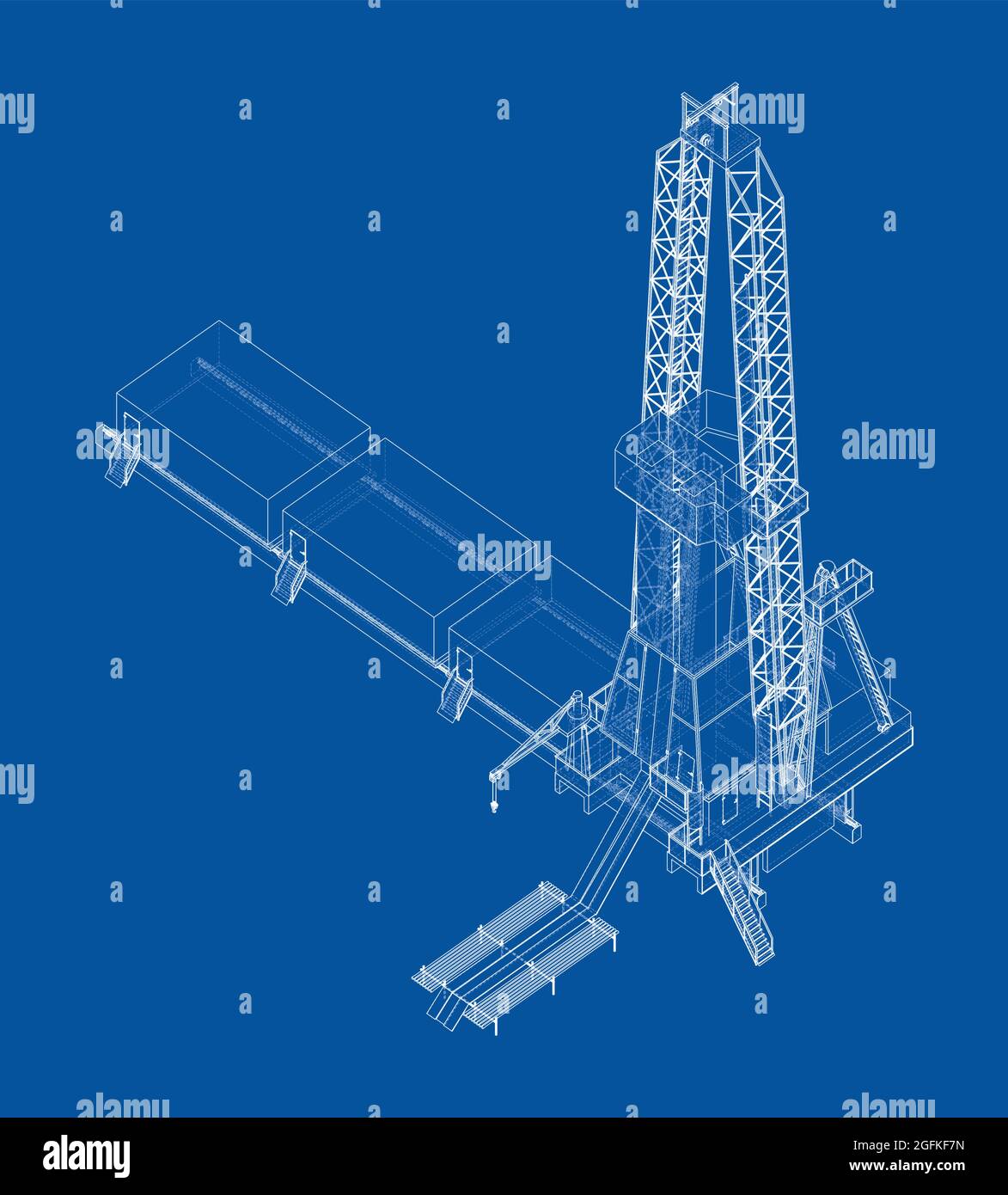 Oil rig. Orthography vector Stock Vector Image & Art - Alamy