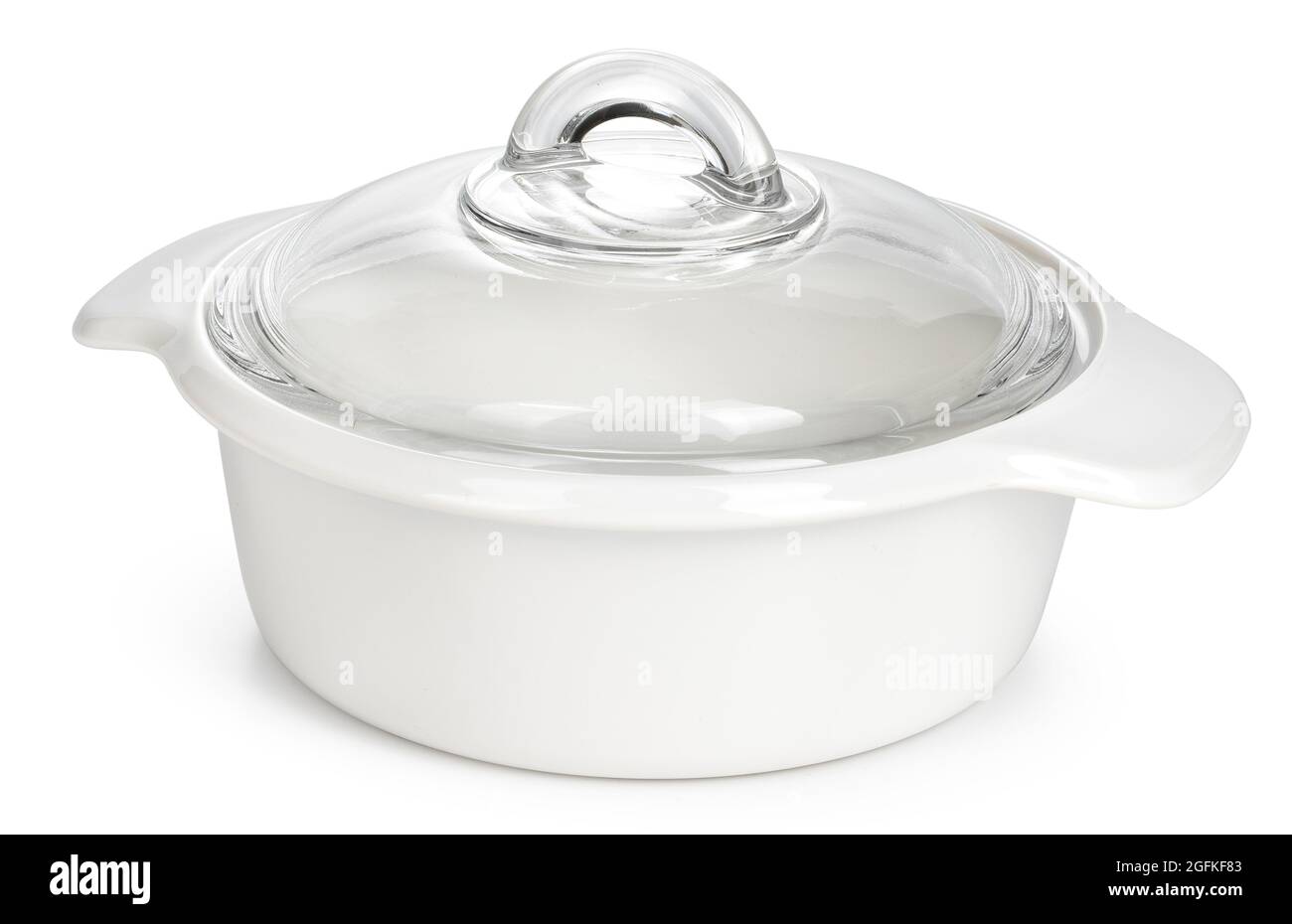 White ceramic cooking pot isolated on a white background Stock Photo ...