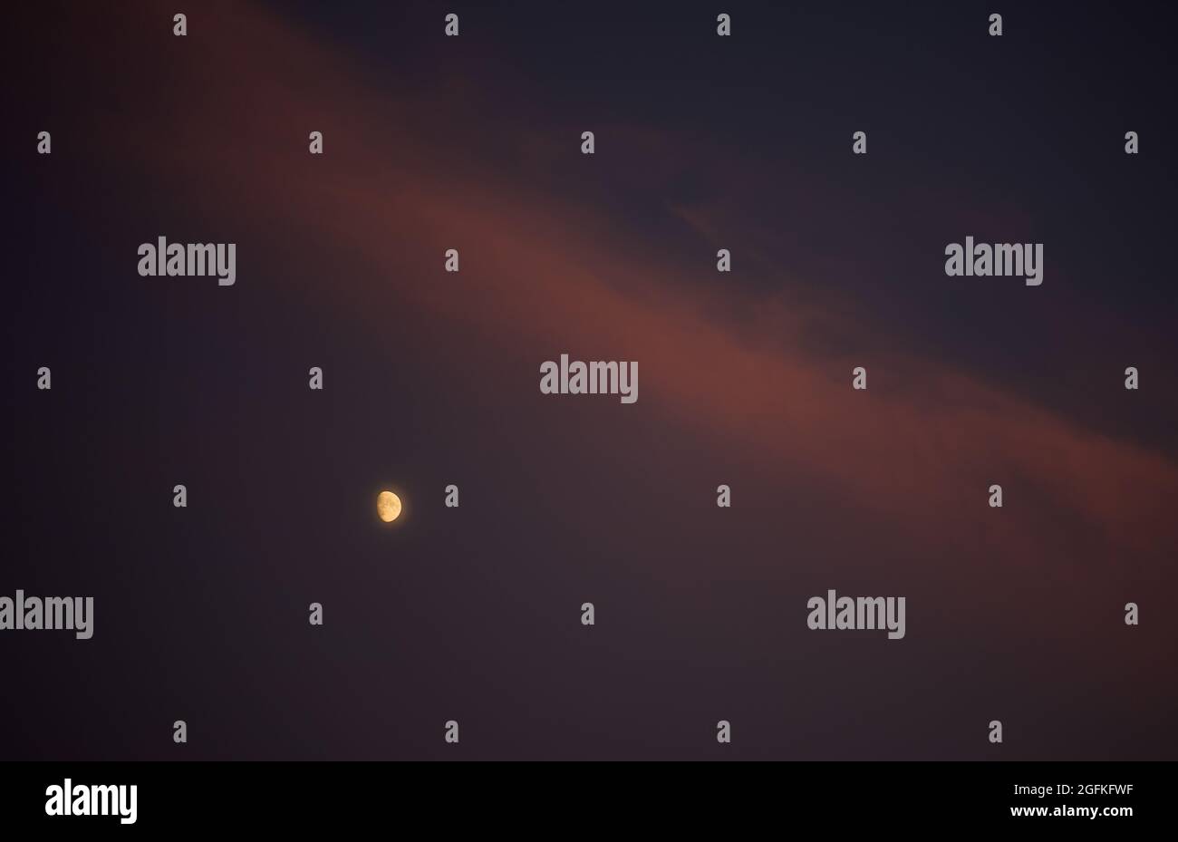 Moon with sunset sky background Stock Photo - Alamy